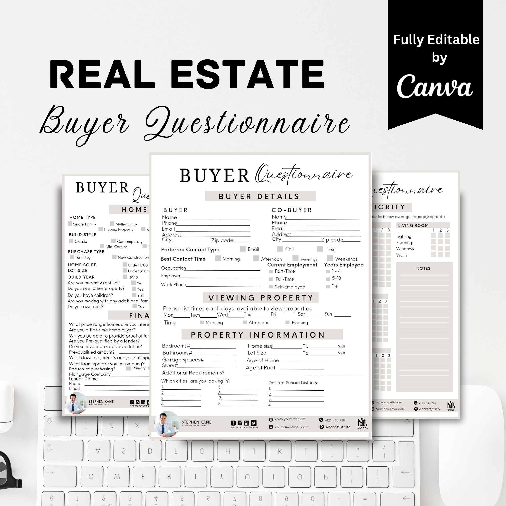 Buyer Consultation Questionnaire, Buyer Intake Form, Buyer Consultation ...