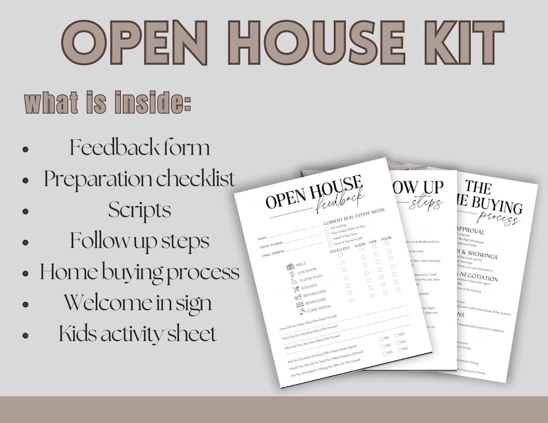 Ultimate Open House Kit for Realtors [preparation Checklist, Scripts ...