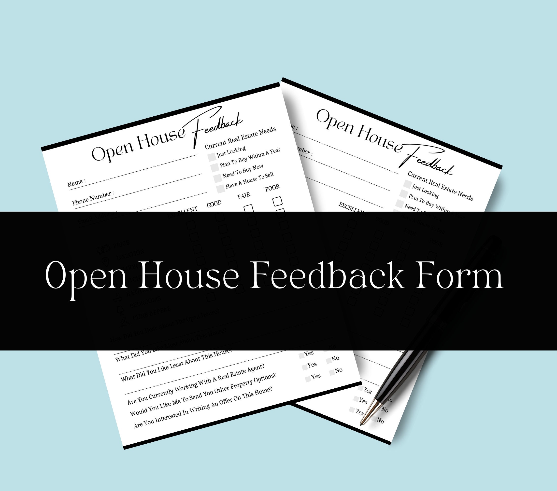 Open House Feedback Form, Pdfs | Real Estate Marketing, Agent Printable ...