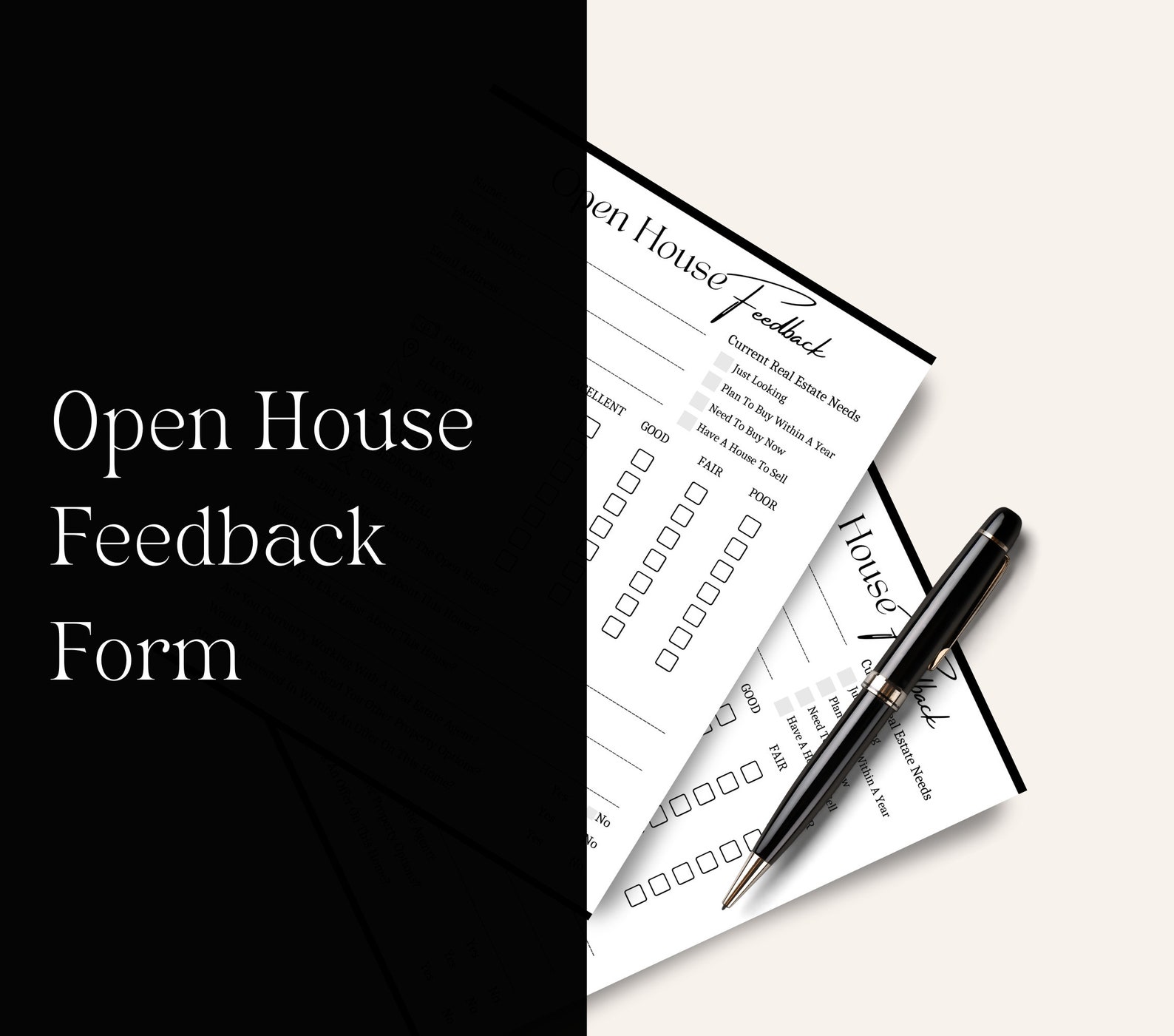 Open House Feedback Form, Pdfs | Real Estate Marketing, Agent Printable ...