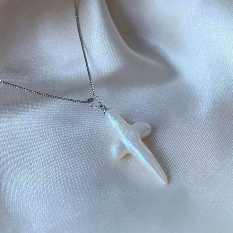 Pearl Cross Necklace - Etsy