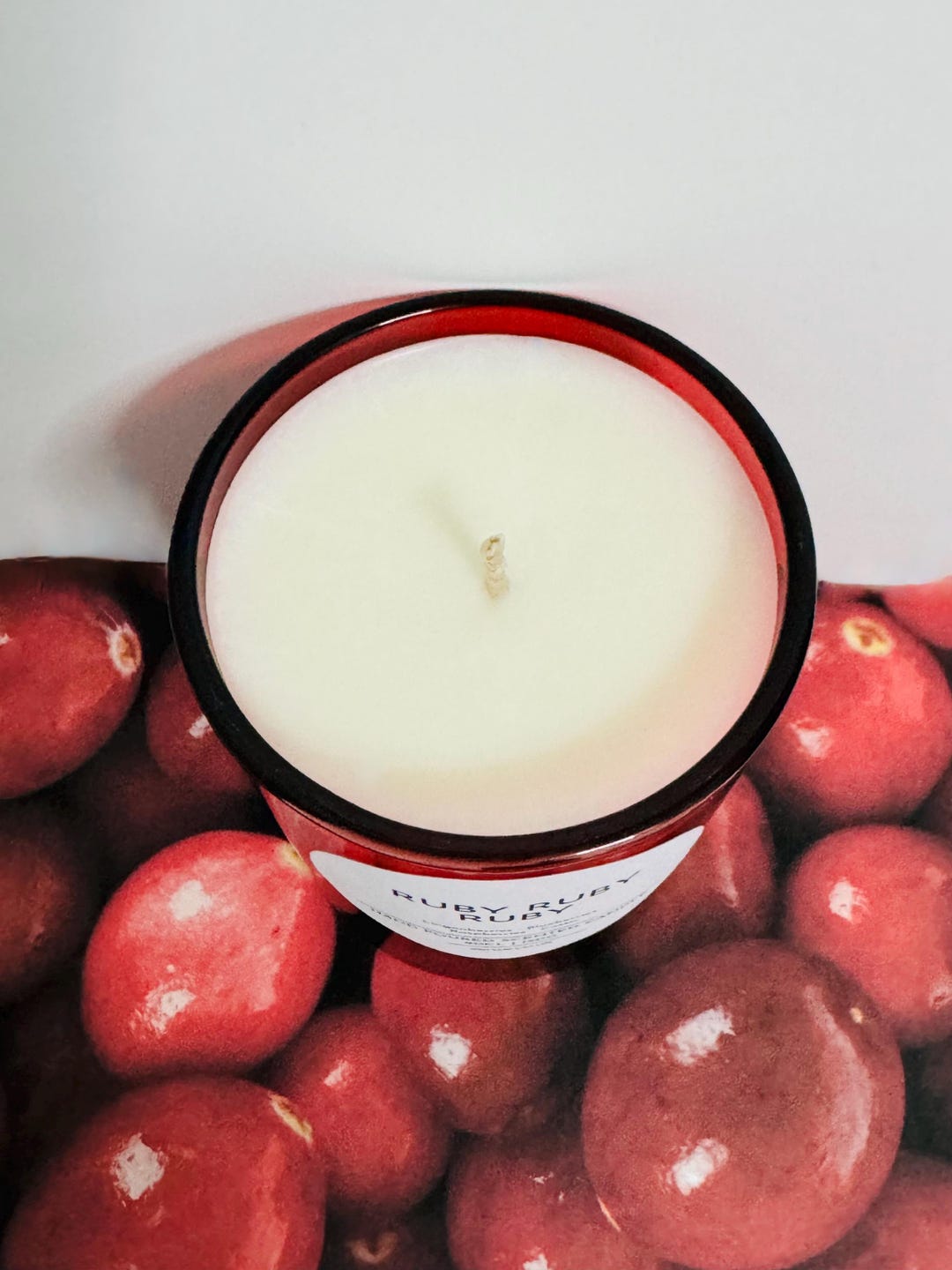 Luxury Scented Candle 20cl /eco Wax/ Ruby Ruby Ruby Fragrance /ruby Red Glass Candle Jar ...