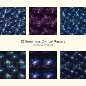 GALAXY WATERCOLOR Digital Paper, Colorful Galactic Art Seamless ...