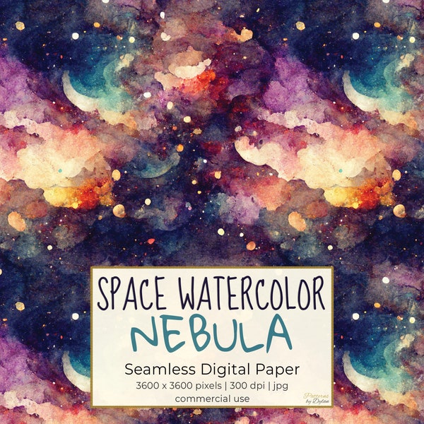 Watercolor Space Art - Etsy