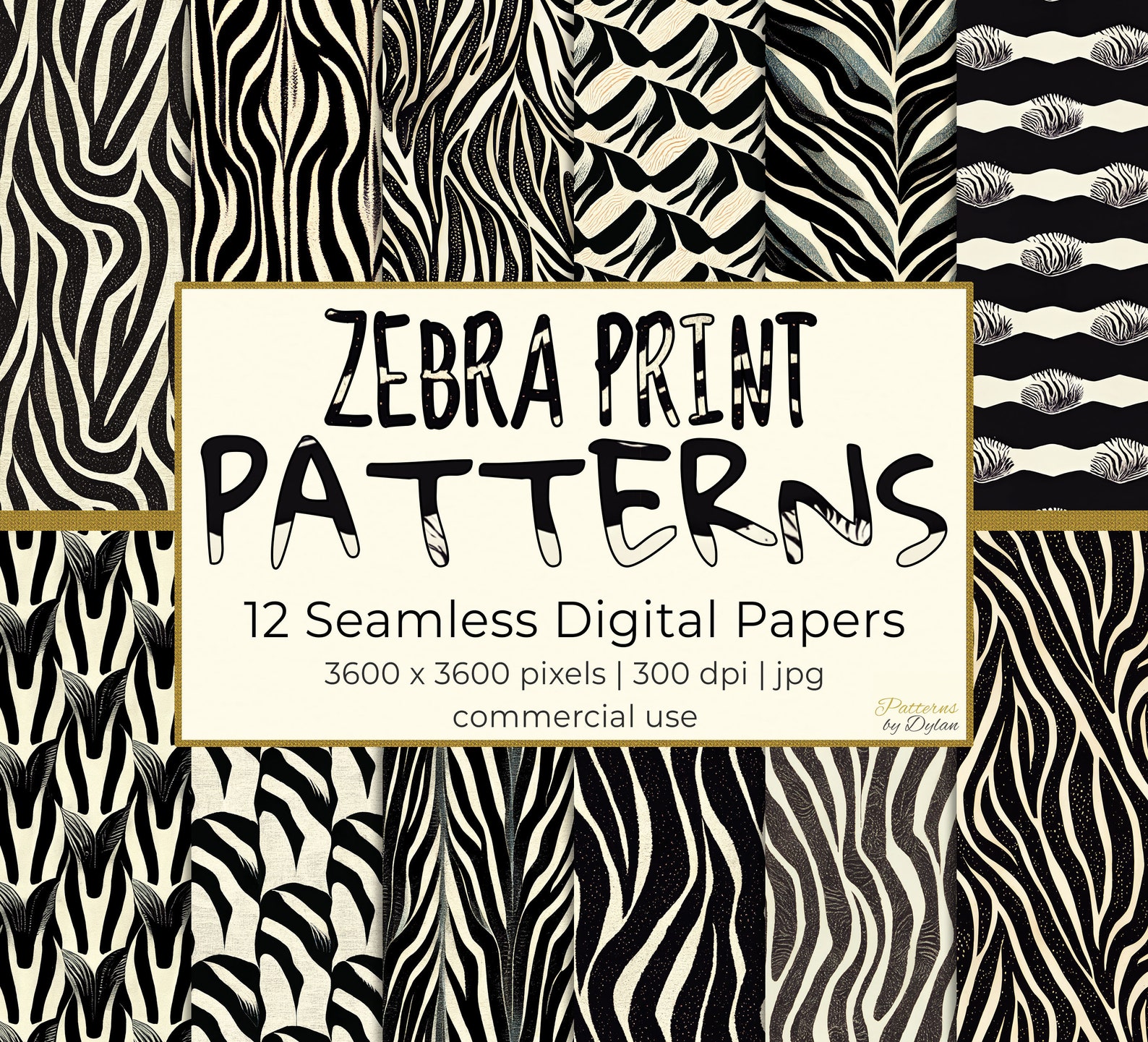 ZEBRA PRINT PATTERNS Digital Paper Pack African Safari - Etsy