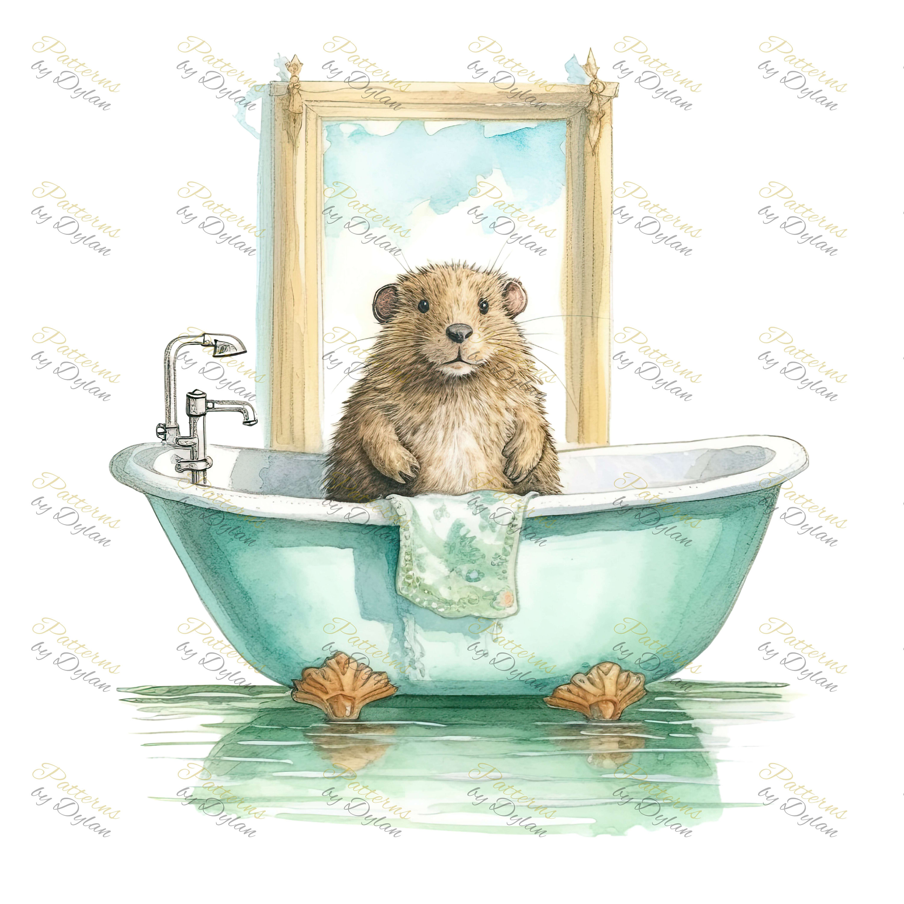 Cute Beavers in Bath Tubs Hand Drawn Illustrations Bundle Set - Etsy