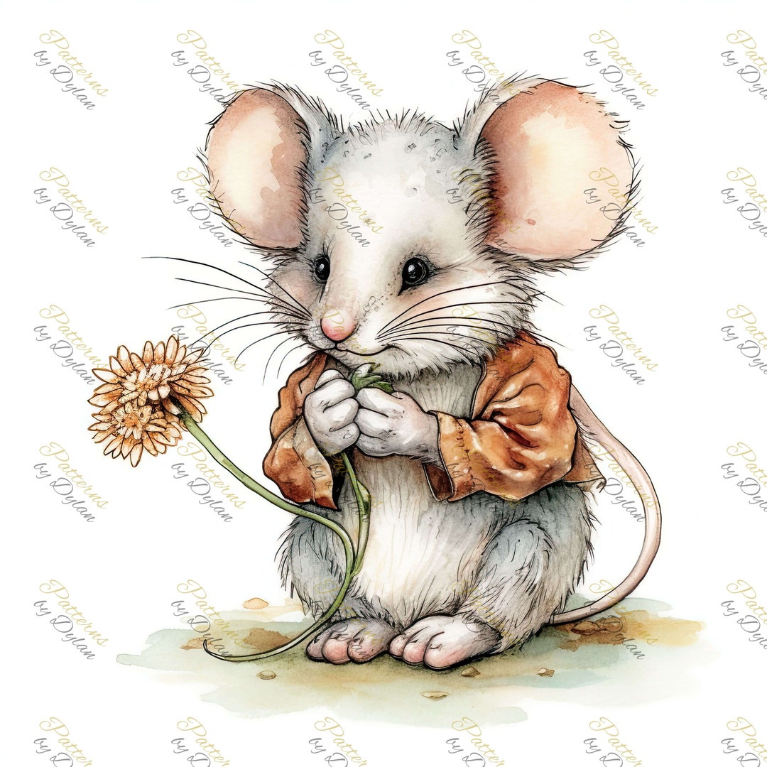 Baby Mouse Hand Drawn Illustrations Bundle, Set of 10 Cute Mice Clip ...