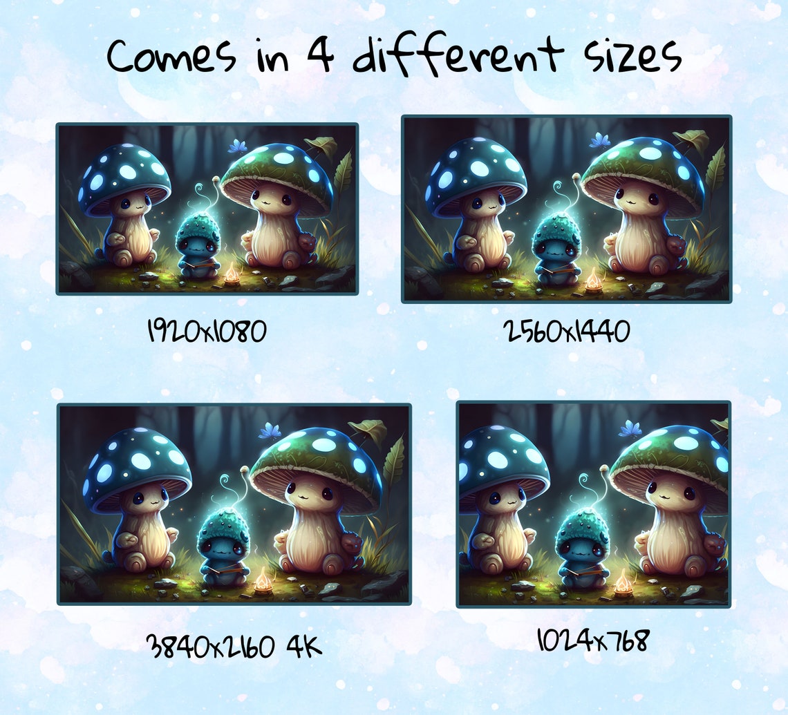 MAGICAL MUSHLINGS Desktop Wallpaper Fantasy Mushrooms - Etsy Canada