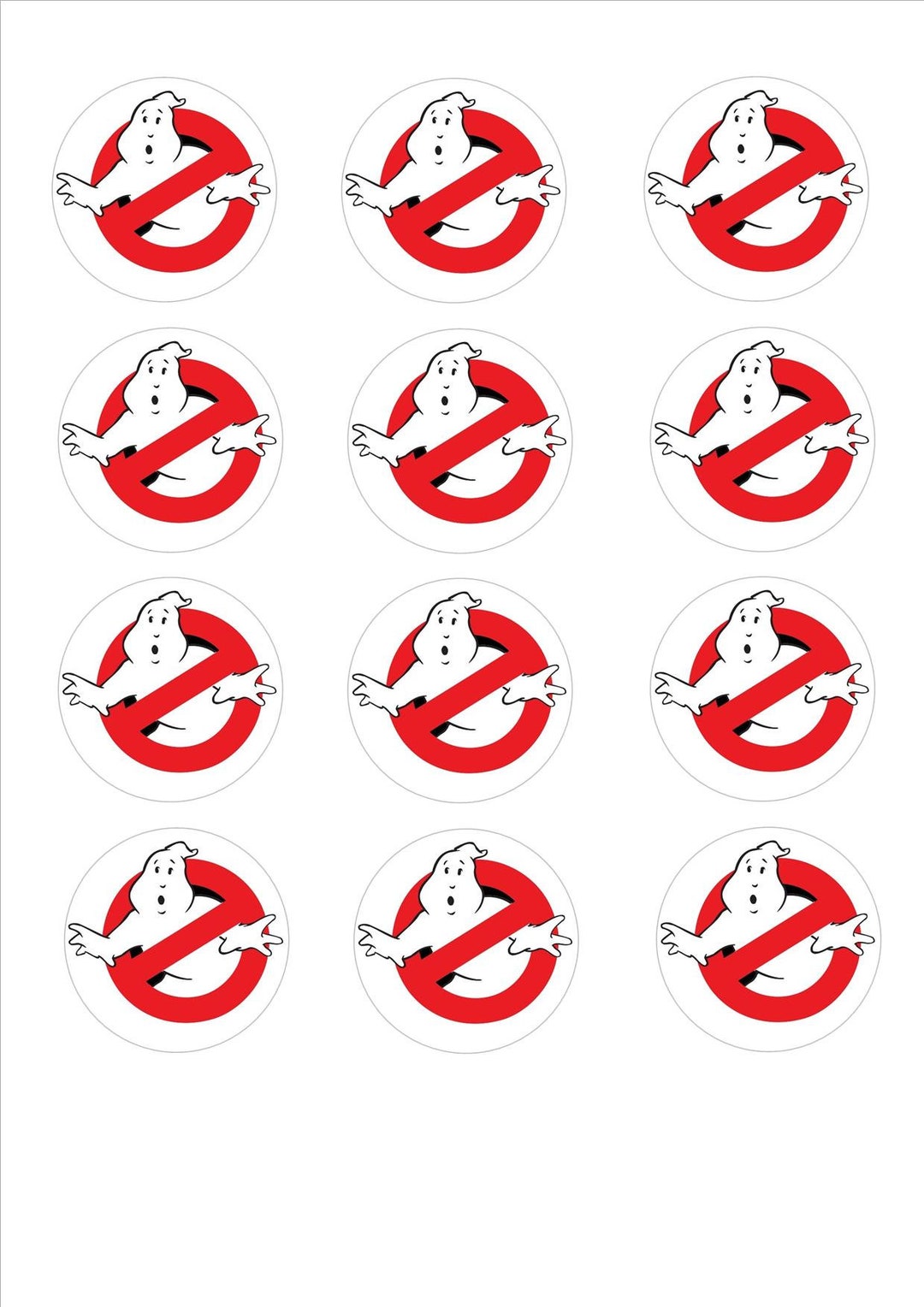 Ghostbusters Logo Circle Cake Toppers Sizes 1.5 or 2 Pre Cut Available ...