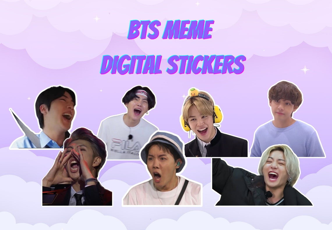 BTS Funny Meme Digital Stickers Bts Stickers Bts Png for - Etsy