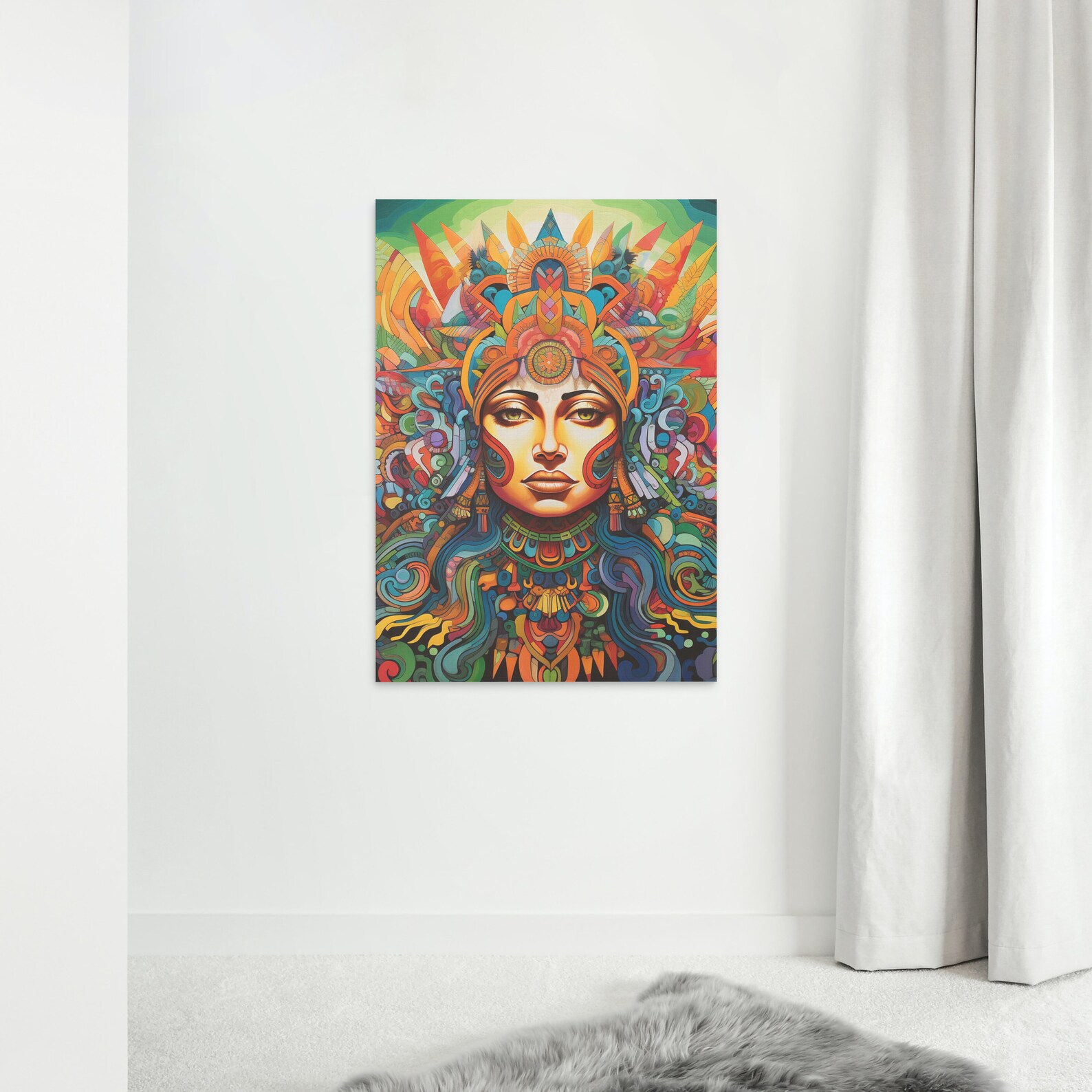 Mayan Goddess Canvas, Mayan Art, Digital Download, Digital Wall Art ...