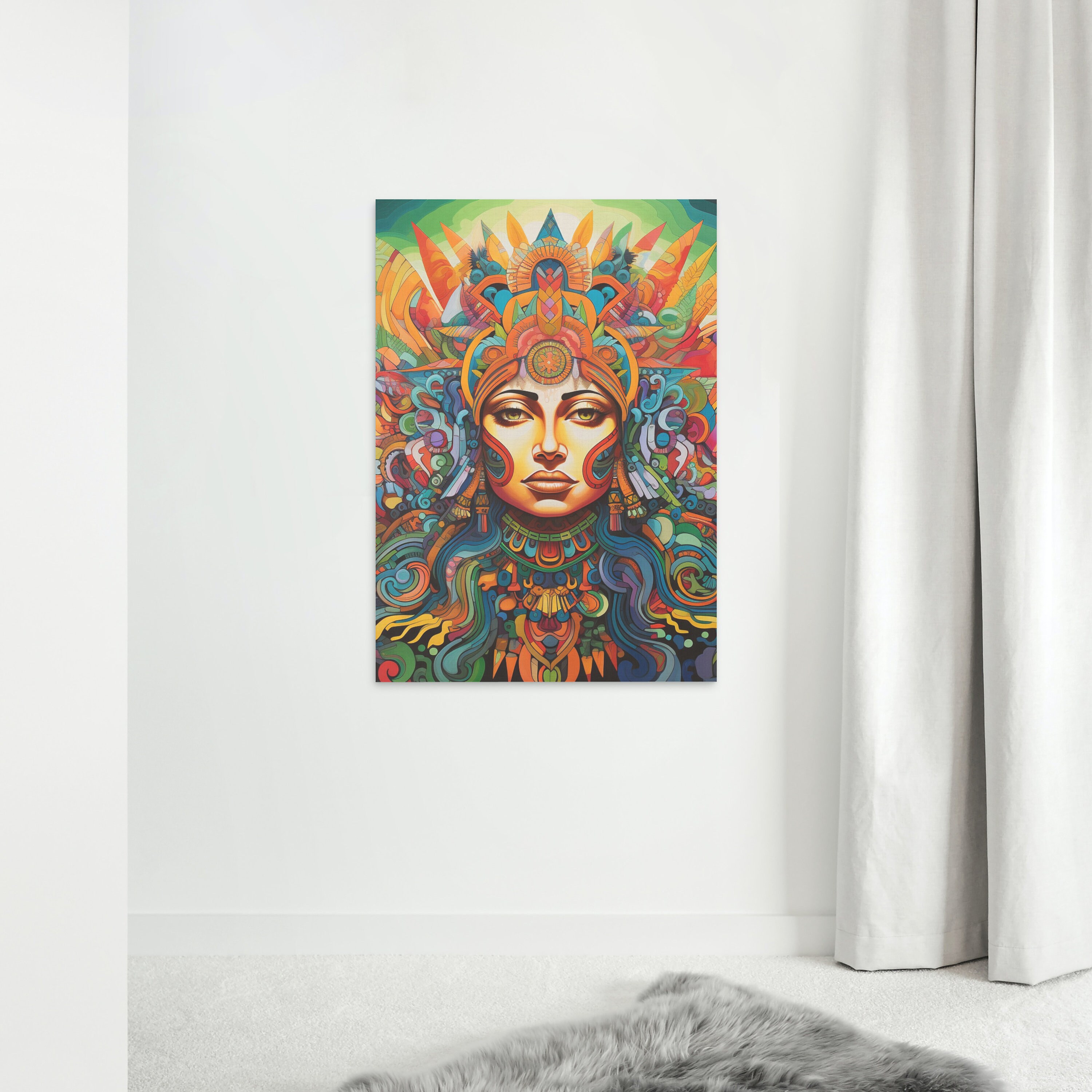 Mayan Goddess Canvas, Mayan Art, Digital Download, Digital Wall Art ...