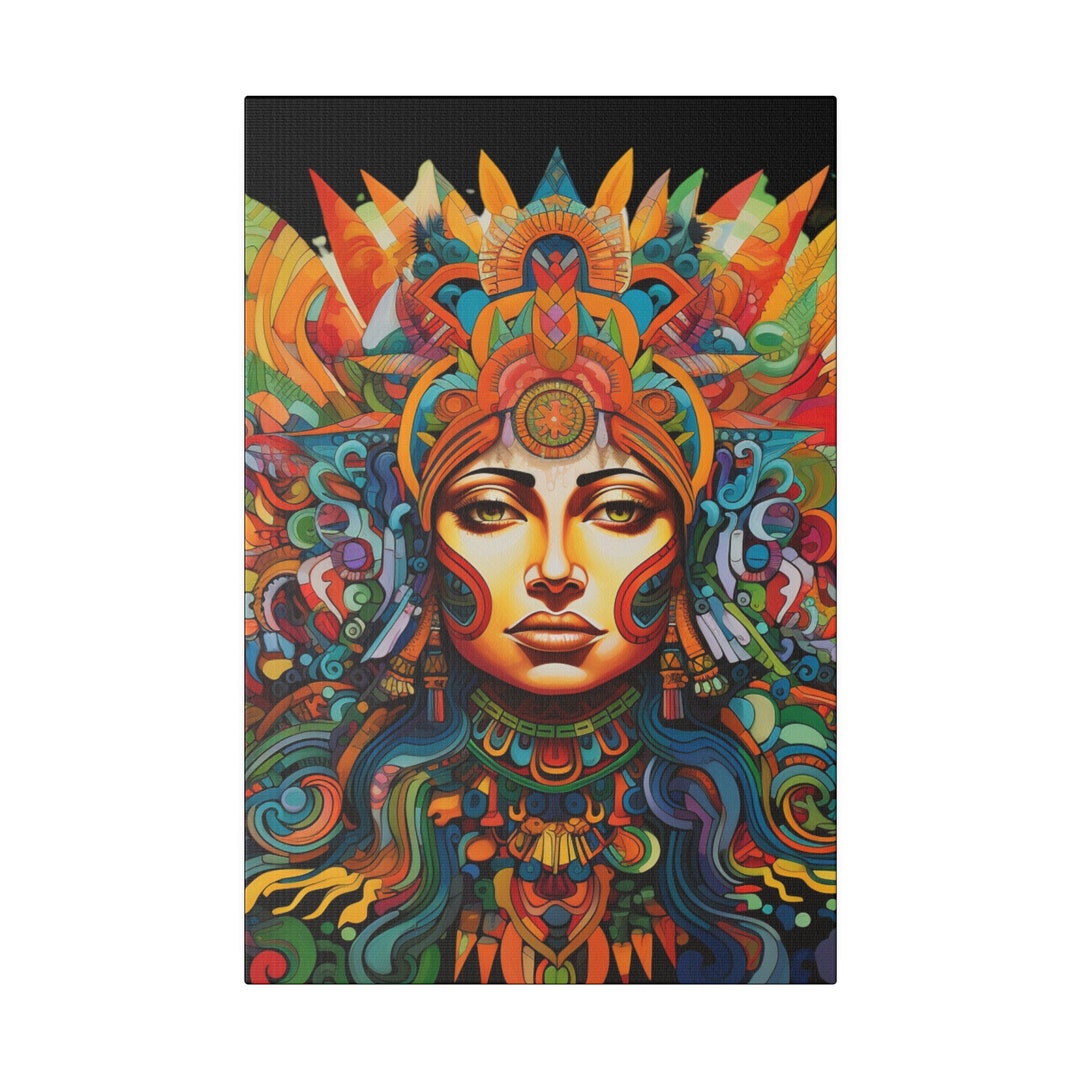 Mayan Goddess Canvas, Mayan Art, Digital Download, Digital Wall Art ...