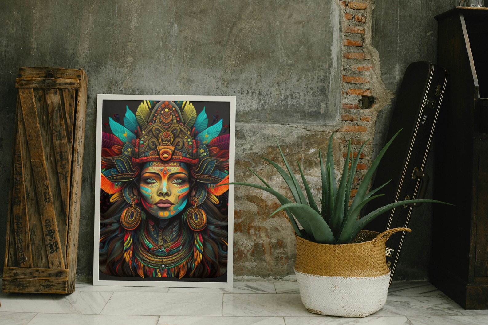 Mayan Goddess Wall Art, Mayan Goddess, Digital Art, Digital Wall Art ...