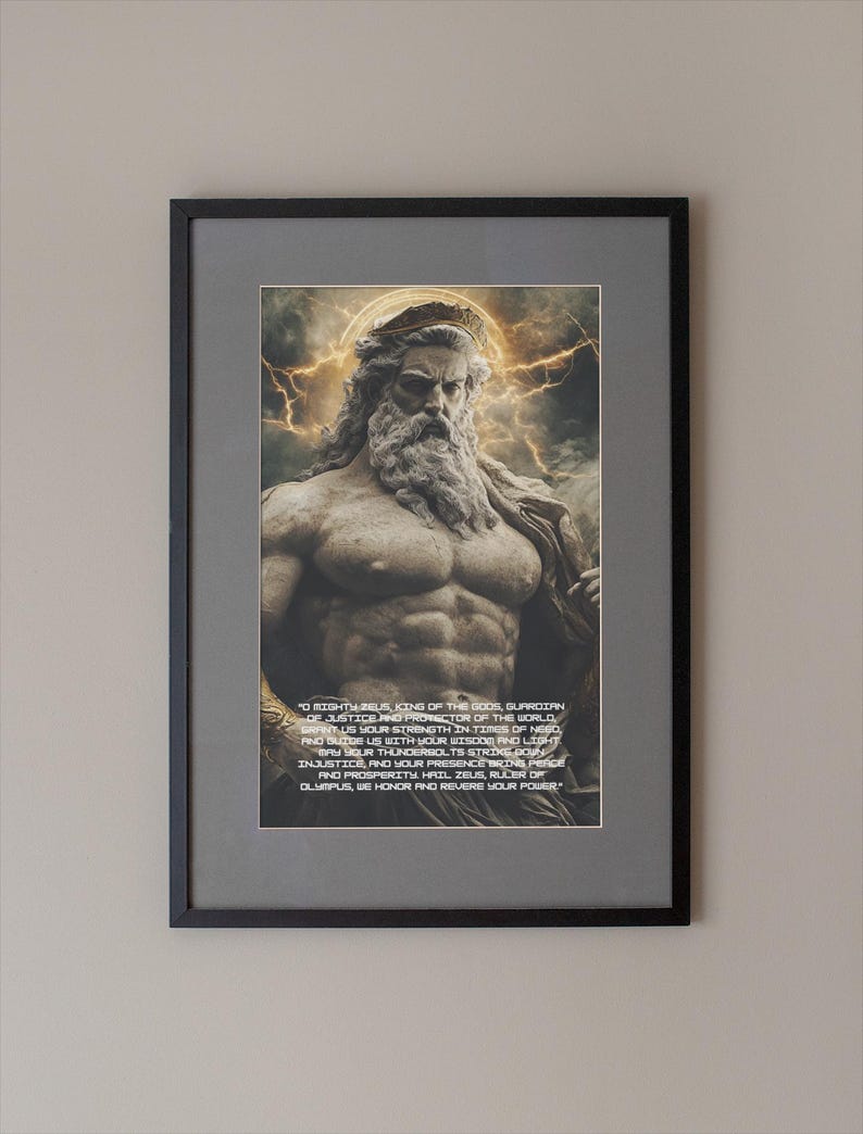 Greek God Zeus, Zeus, Mystic, Occult, Digital Prints, Digital Downloads ...