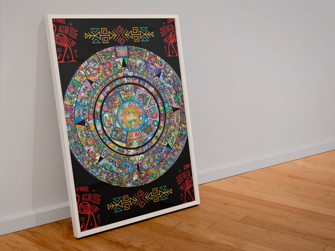 Aztec Calendar, Aztec Wall Art, Digital Download, Digital Print ...