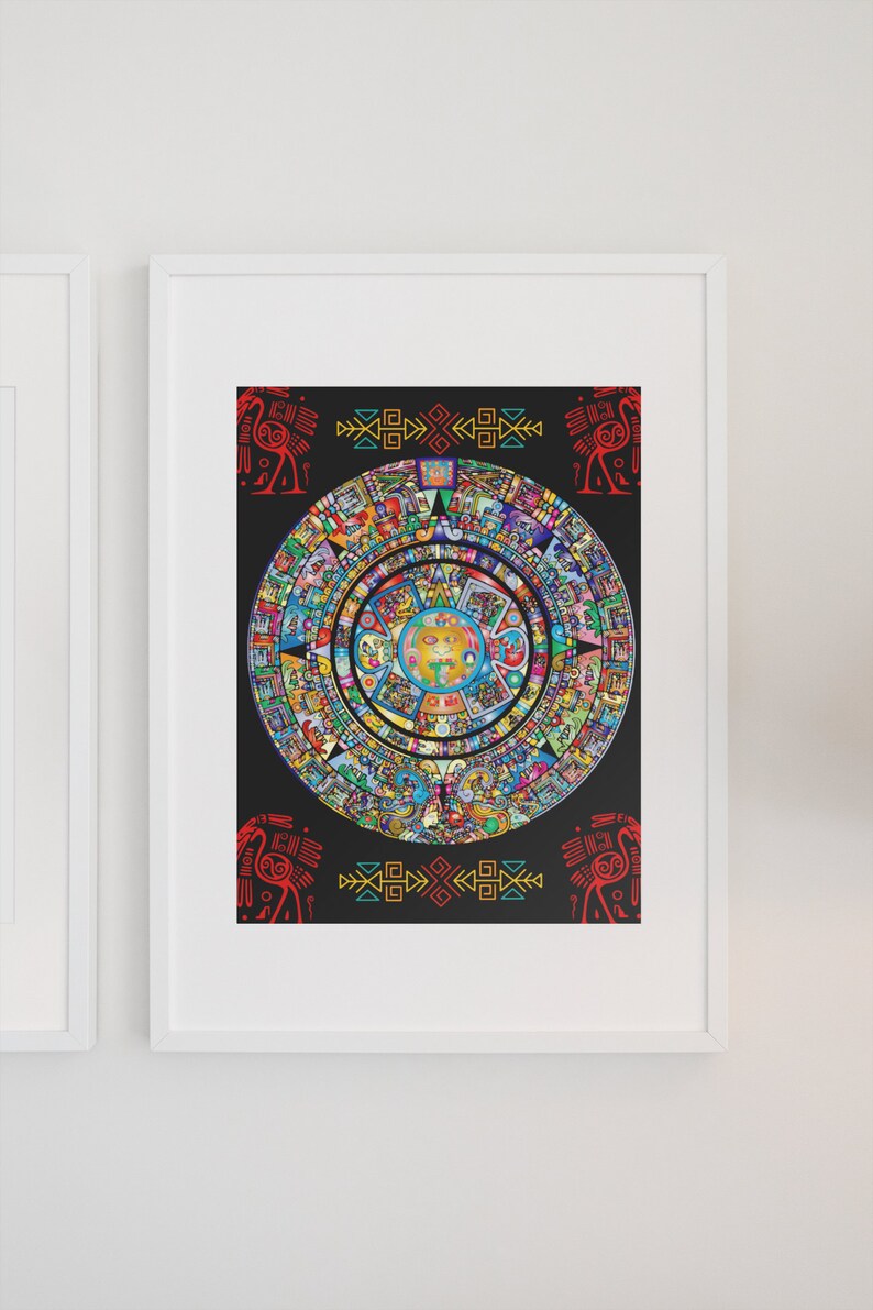 Aztec Calendar, Aztec Wall Art, Digital Download, Digital Print ...