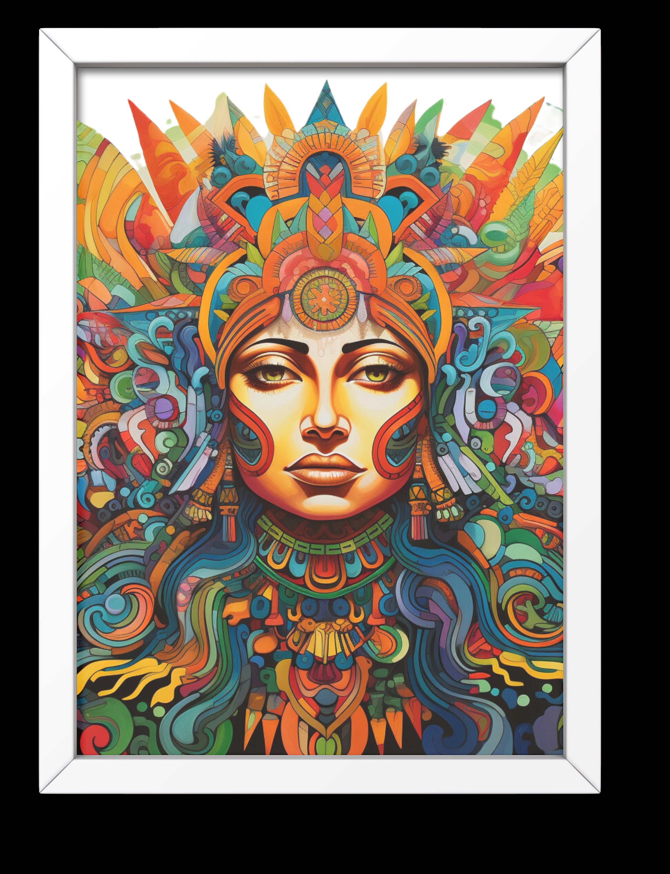 Mayan Goddess Canvas, Mayan Art, Digital Download, Digital Wall Art ...