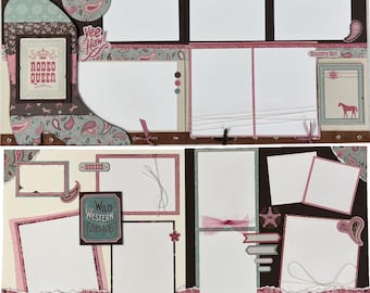 Wild West Blue Scrapbook Page Kits - Etsy
