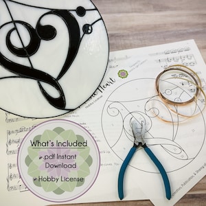Music Heart - Stained Glass Pattern - Hobby License - Etsy