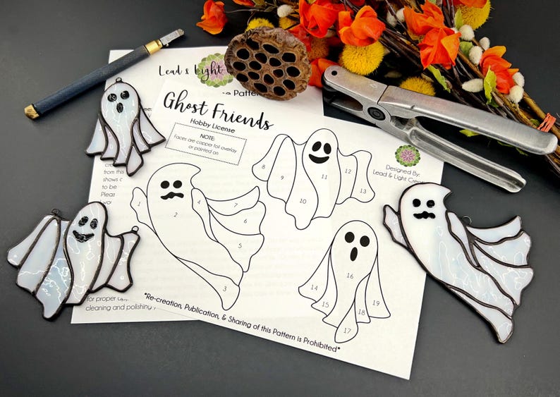 Ghost Friends, Stained Glass Pattern - Hobby License - Etsy