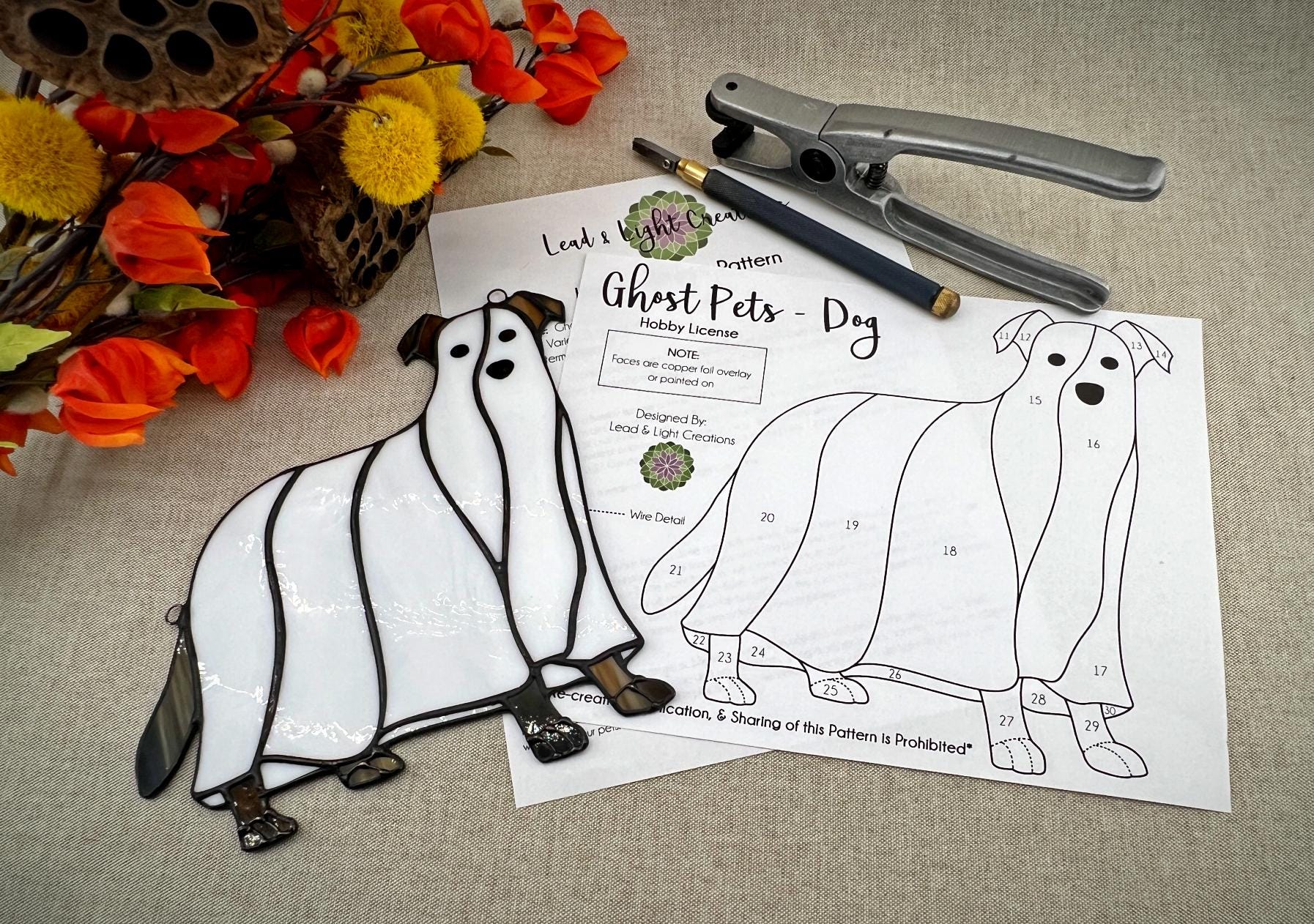 Ghost Pets - Dog, Stained Glass Pattern - Commercial License - Etsy