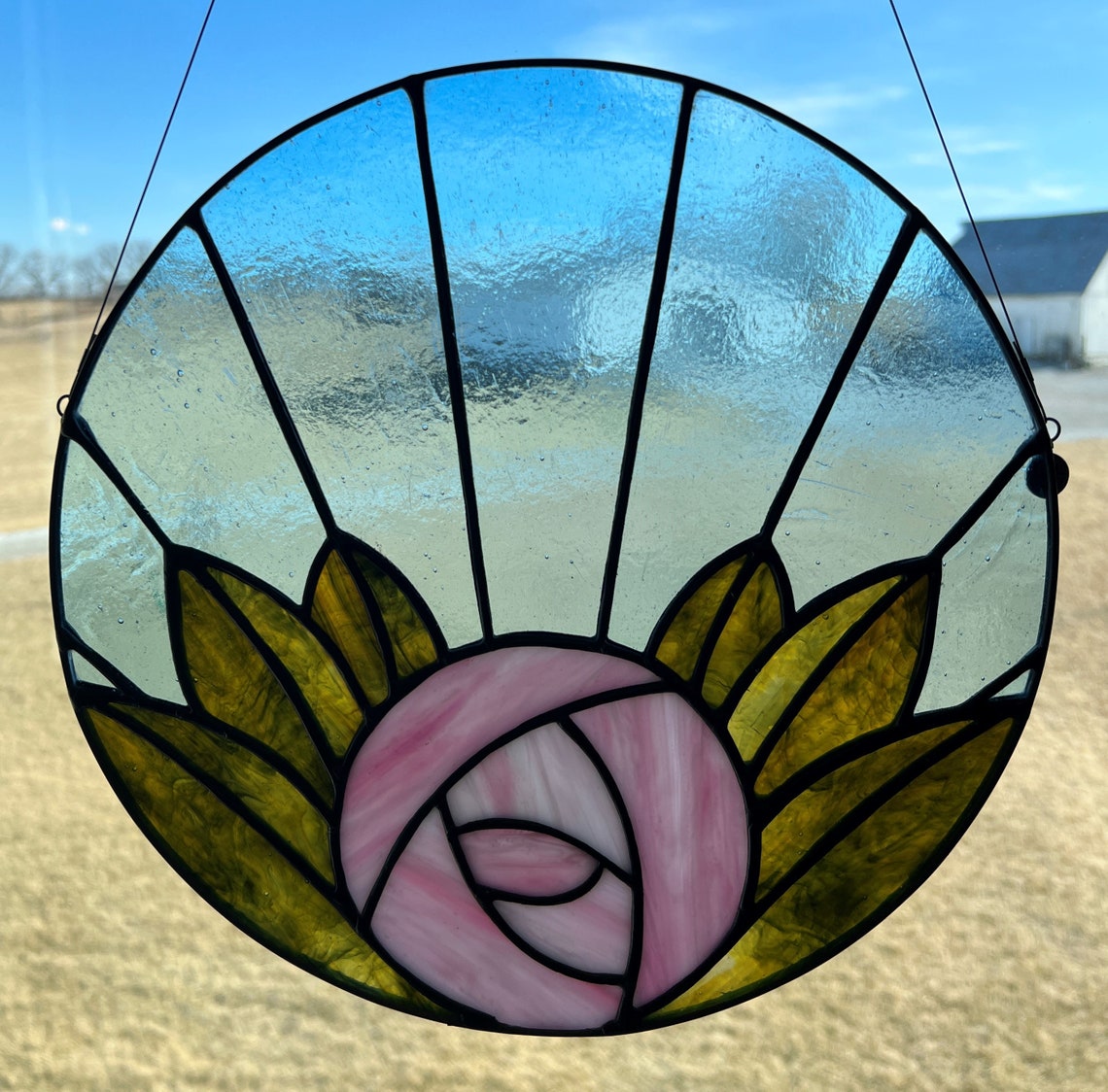 Blooming Sunrise - Stained Glass Pattern + .svg Cut File - Hobby ...