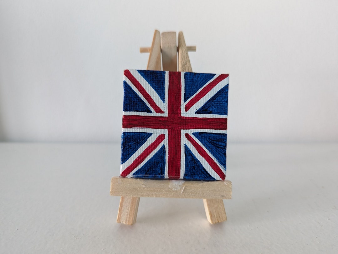 Union Flag mini Canvas Painting British Art - Etsy