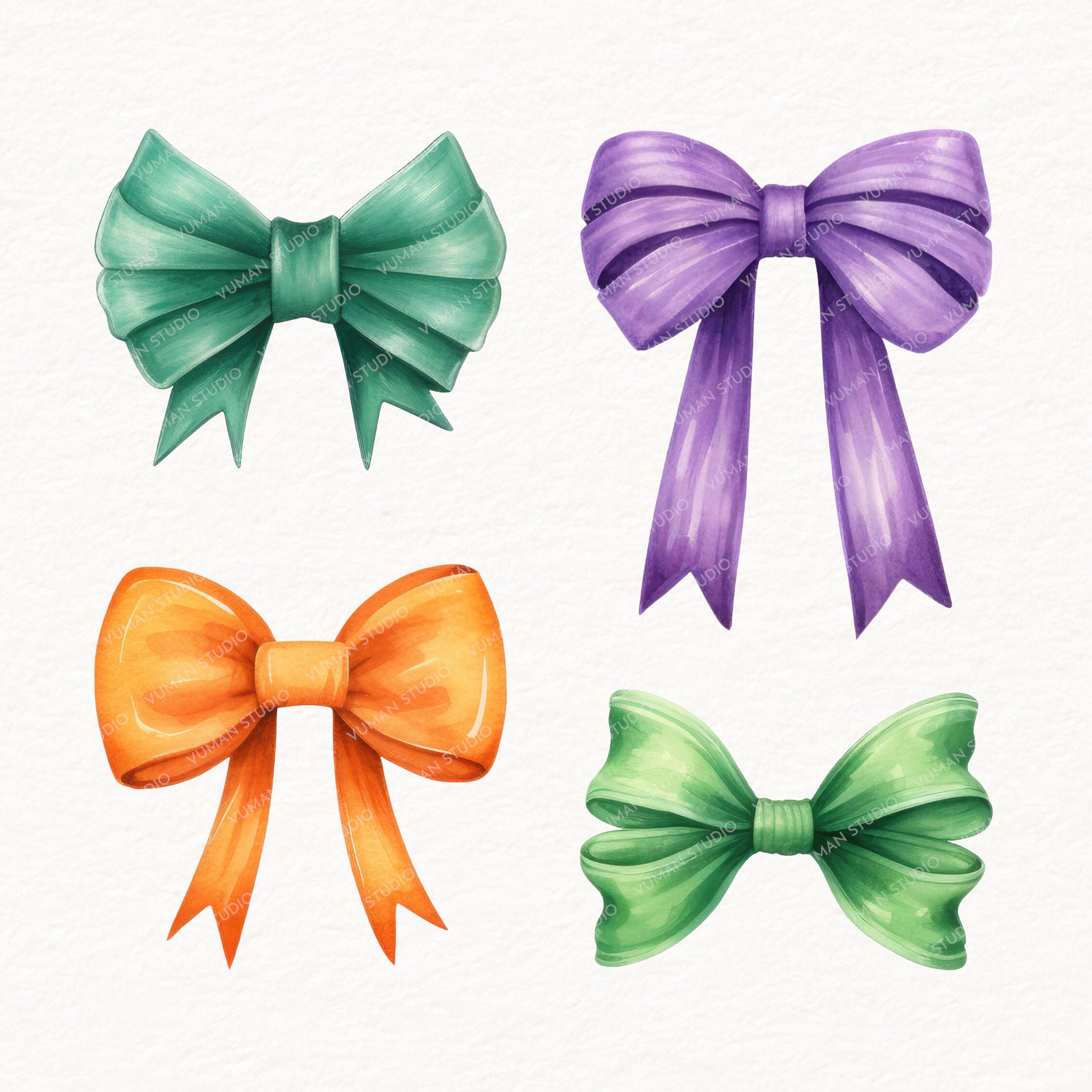 Bow | Watercolor Clipart Set | Bow PNG | Decorative Illustation | Free ...