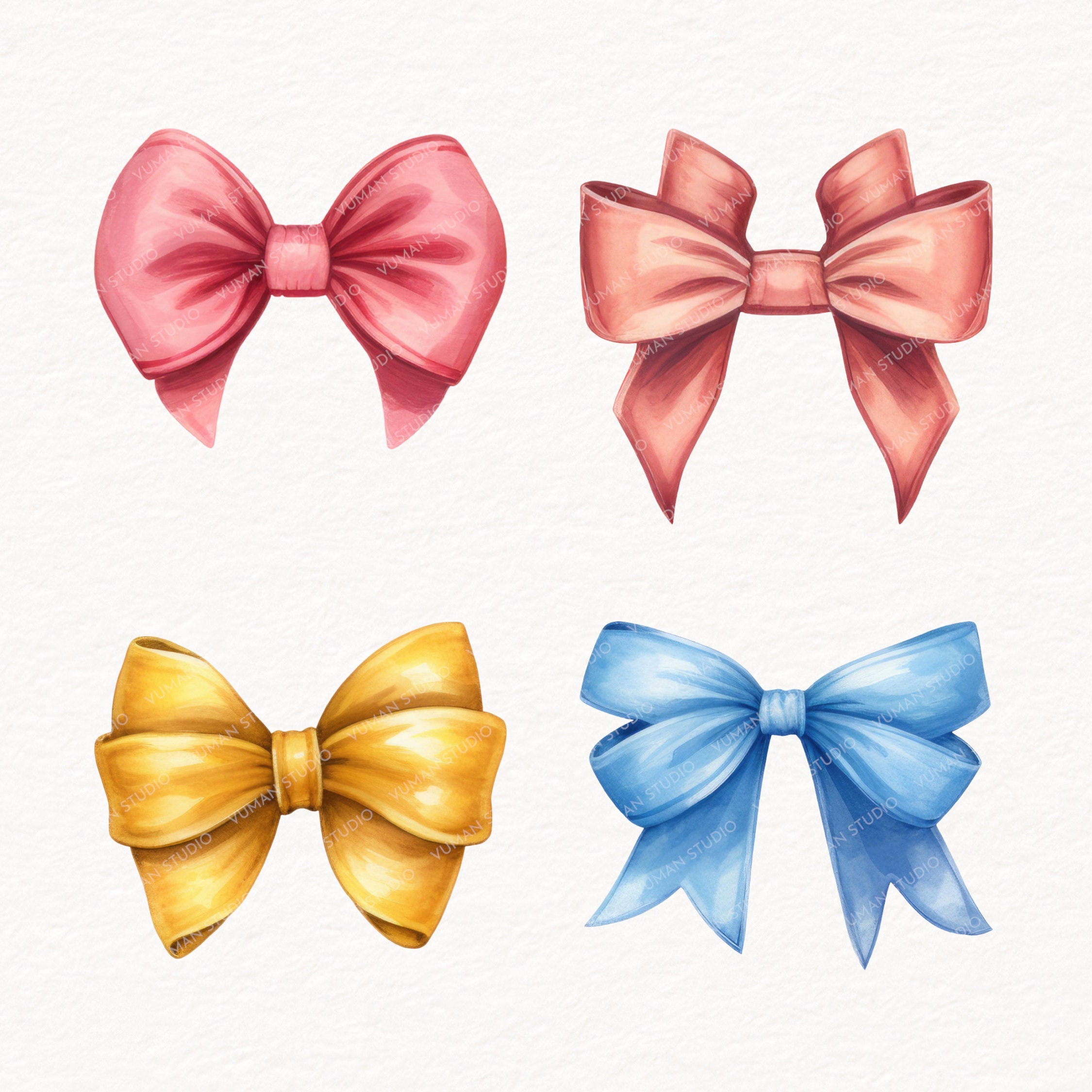 Bow | Watercolor Clipart Set | Bow PNG | Decorative Illustation | Free ...