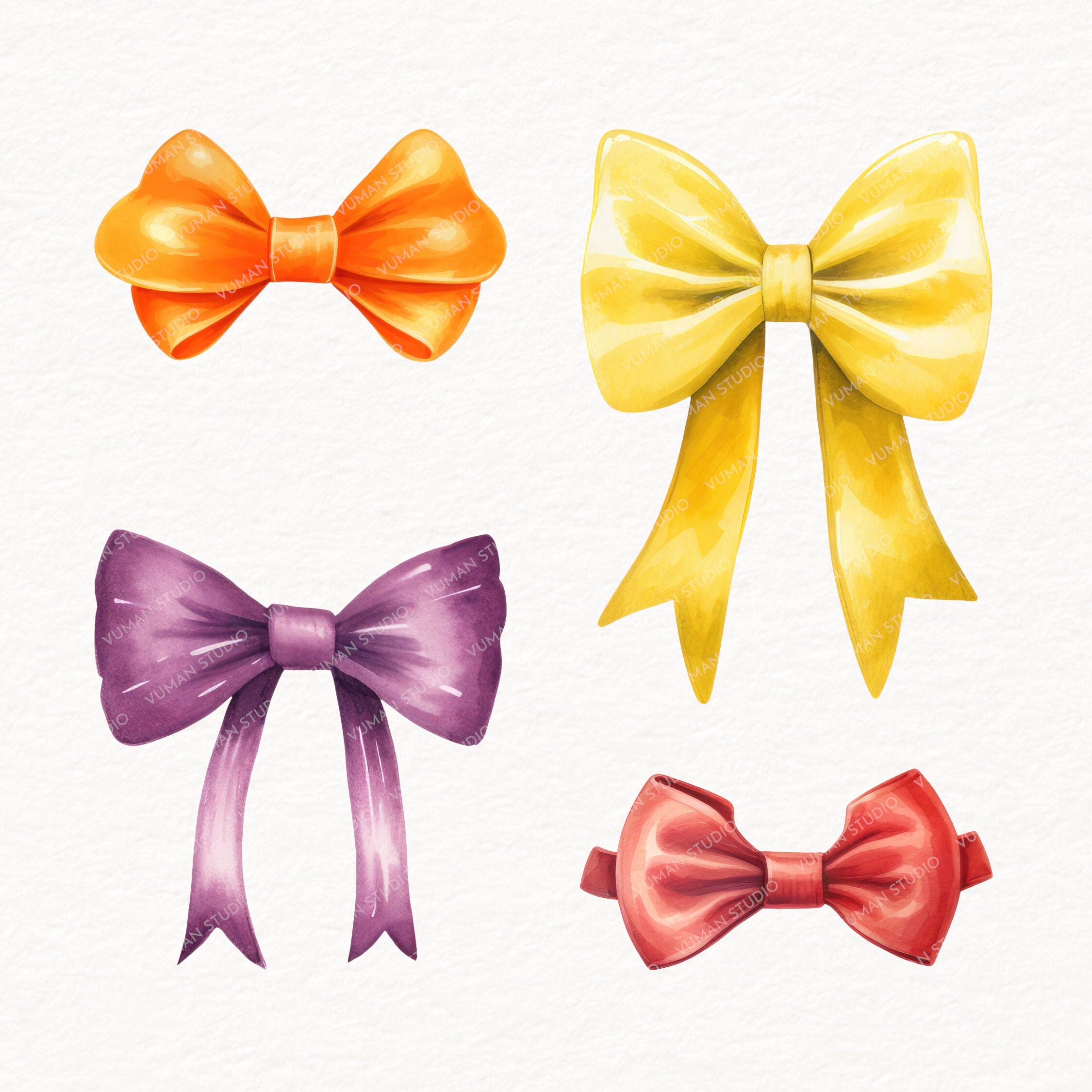 Bow | Watercolor Clipart Set | Bow PNG | Decorative Illustation | Free ...