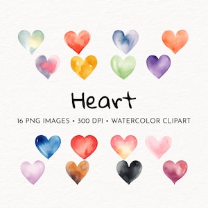 Heart | Watercolor Clipart Set |valentine PNG | Love Illustation | Free ...