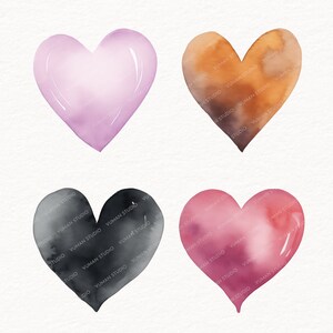 Heart | Watercolor Clipart Set |valentine PNG | Love Illustation | Free ...