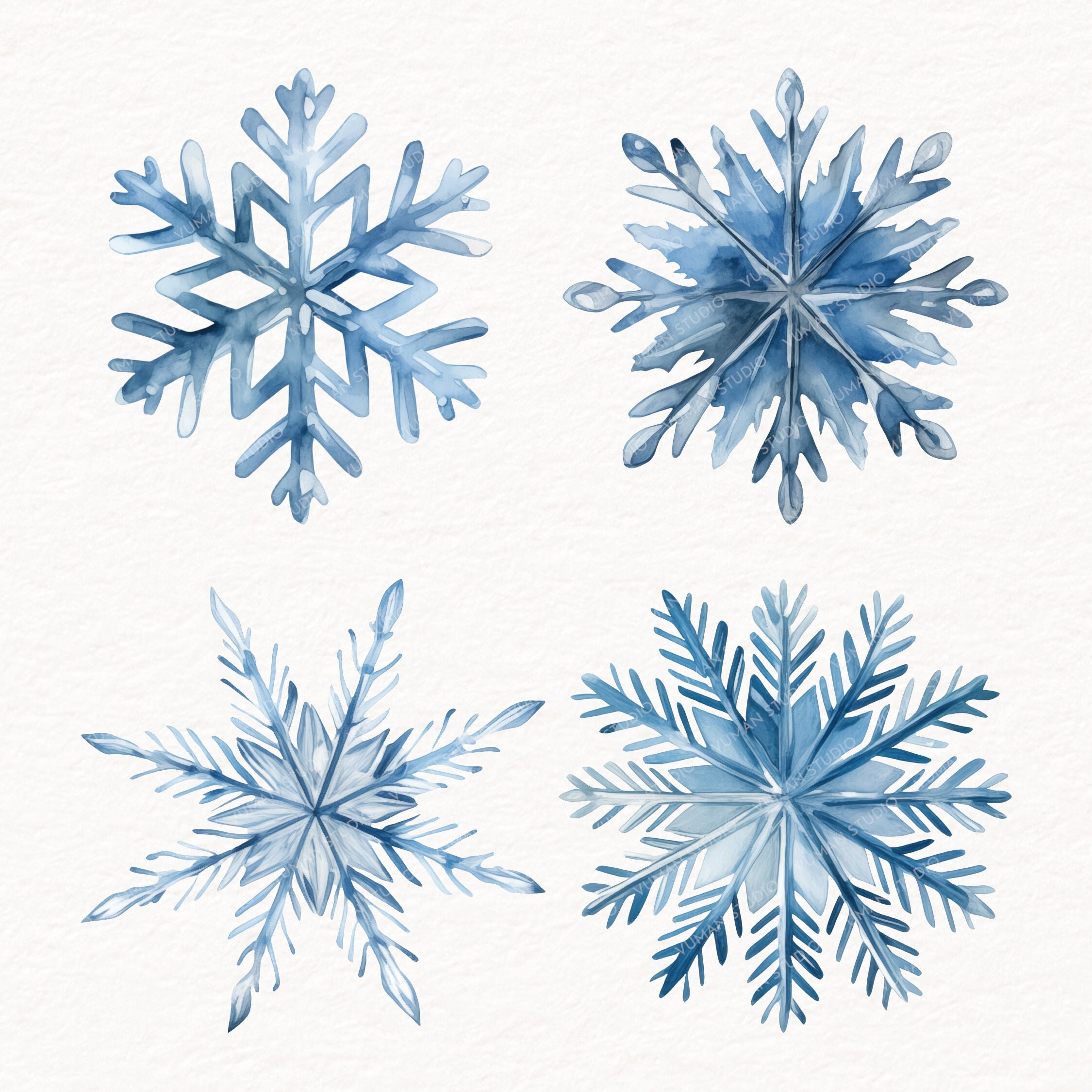 Snowflake | Watercolor Clipart Set | Decorative PNG |winter Illustation ...