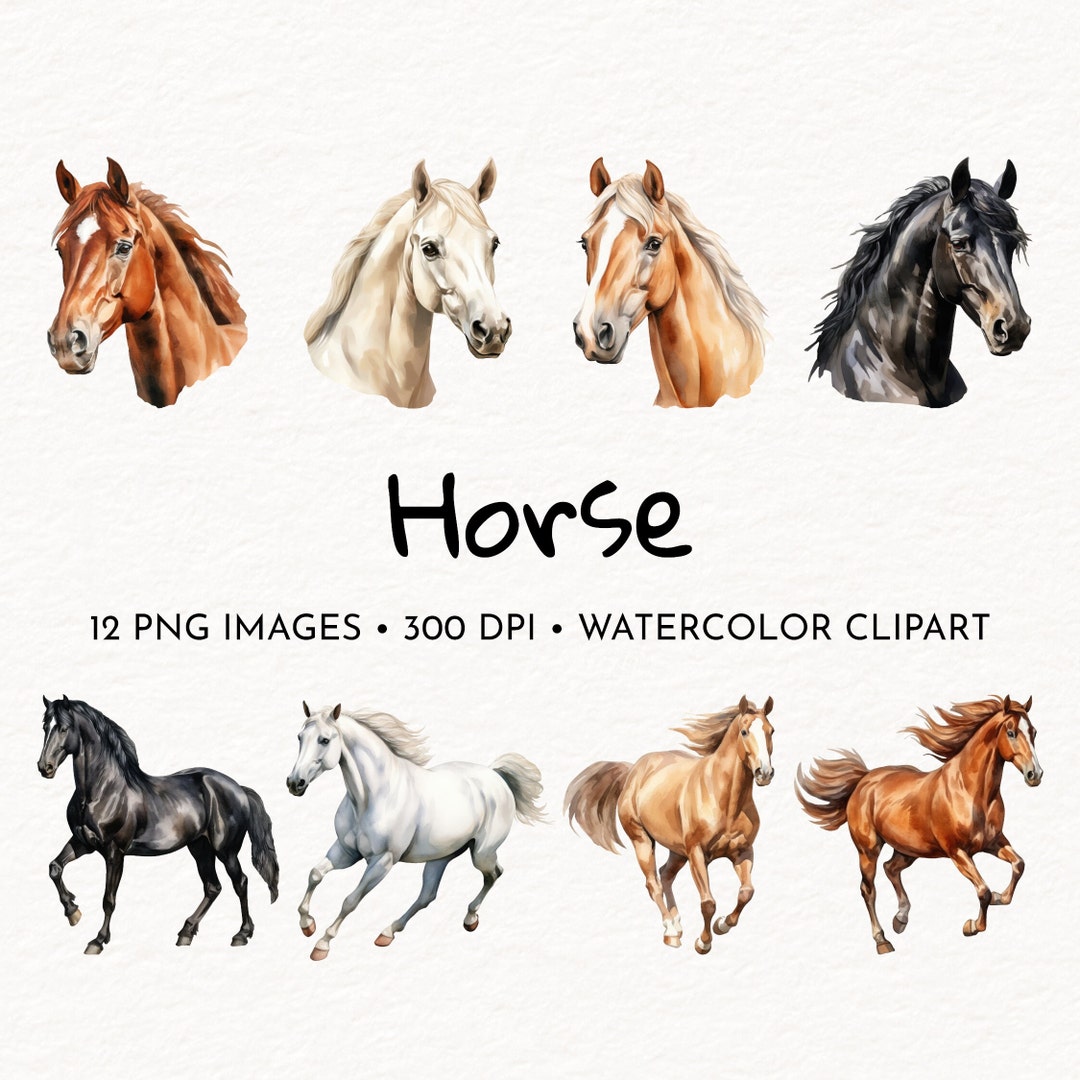 Horse | Watercolor Clipart Set | Horse PNG | Animal Illustation | Free ...