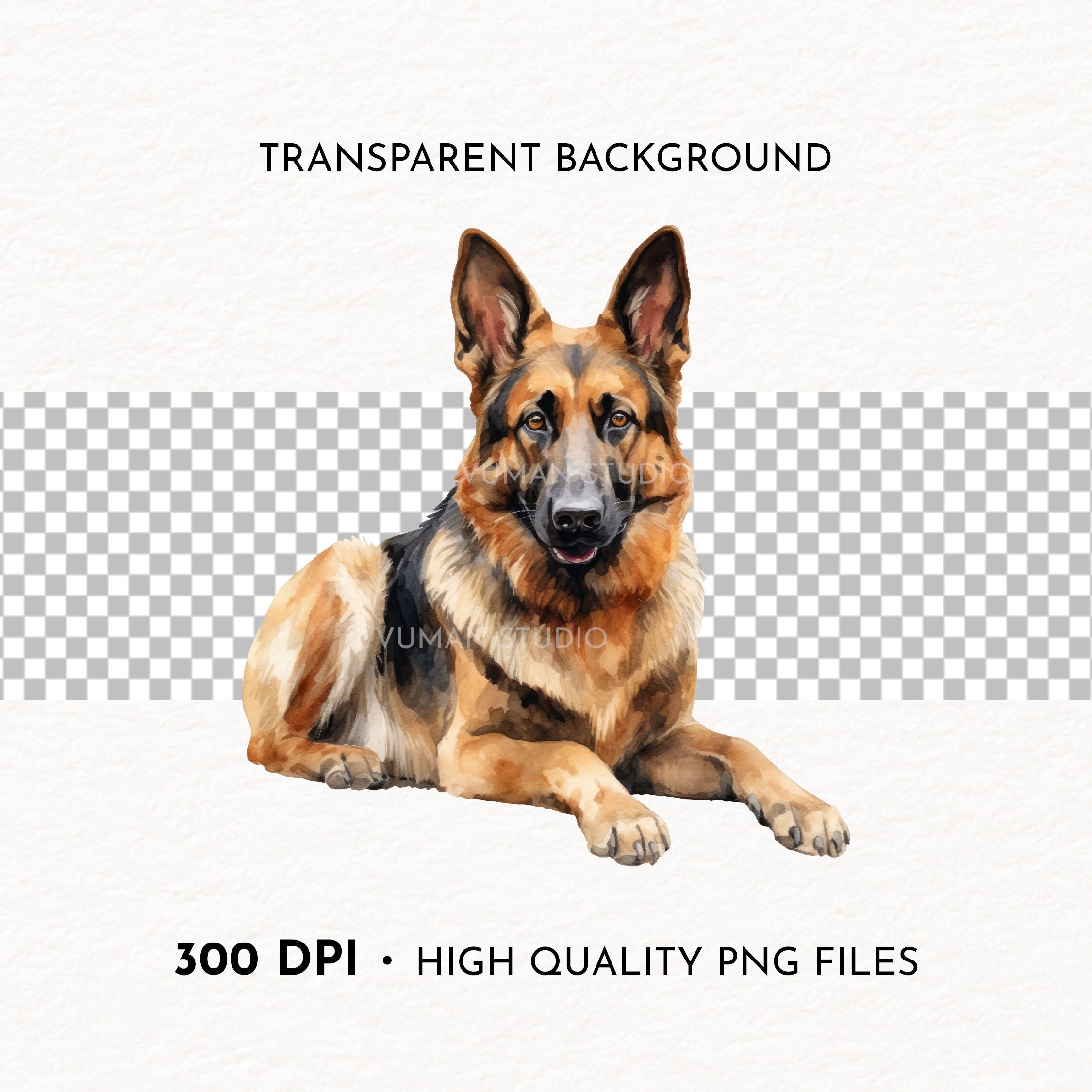 German Shepherd Dog | Watercolor Clipart Set | Dog PNG | Animal ...