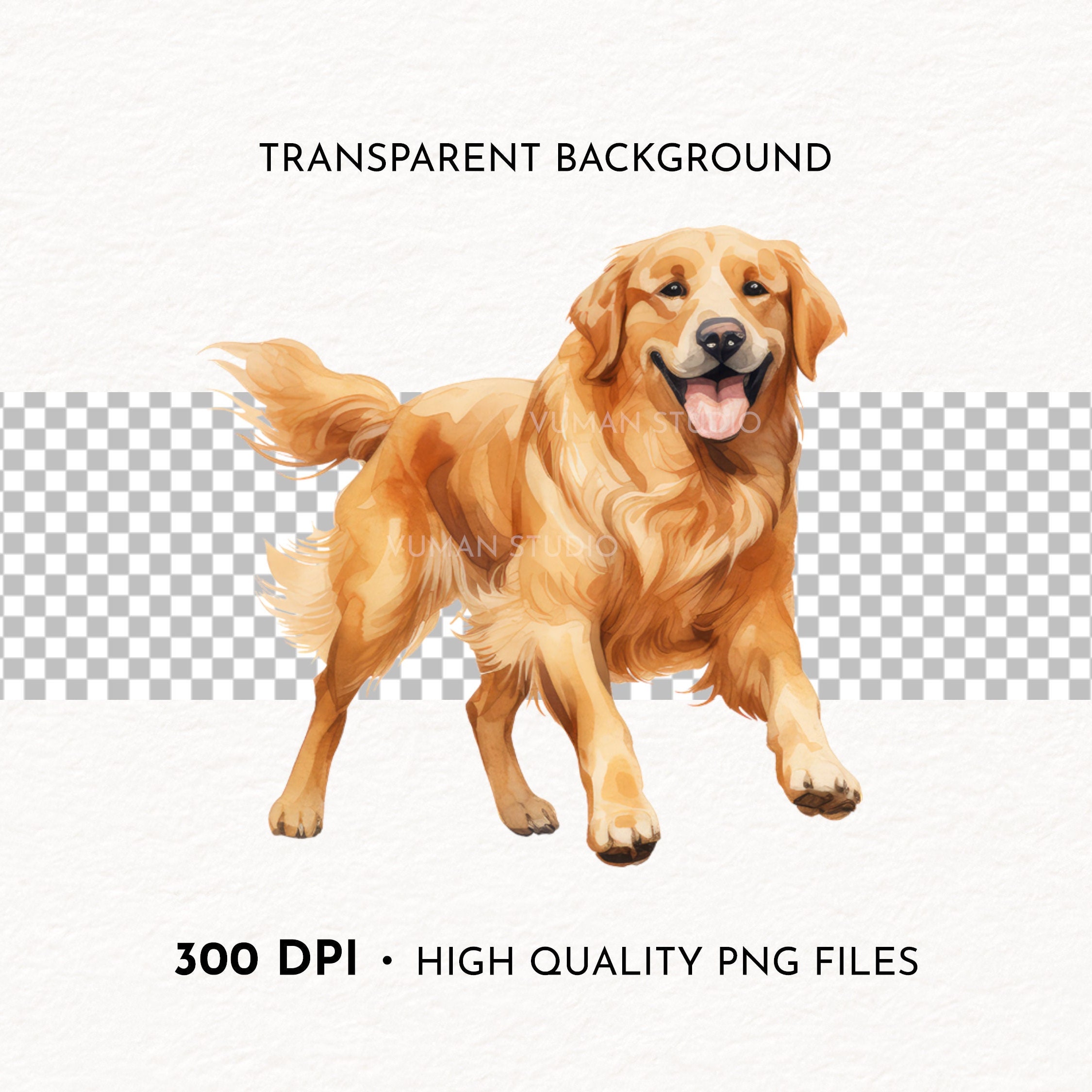 Golden Retriever Dog | Watercolor Clipart Set | Dog PNG | Animal ...