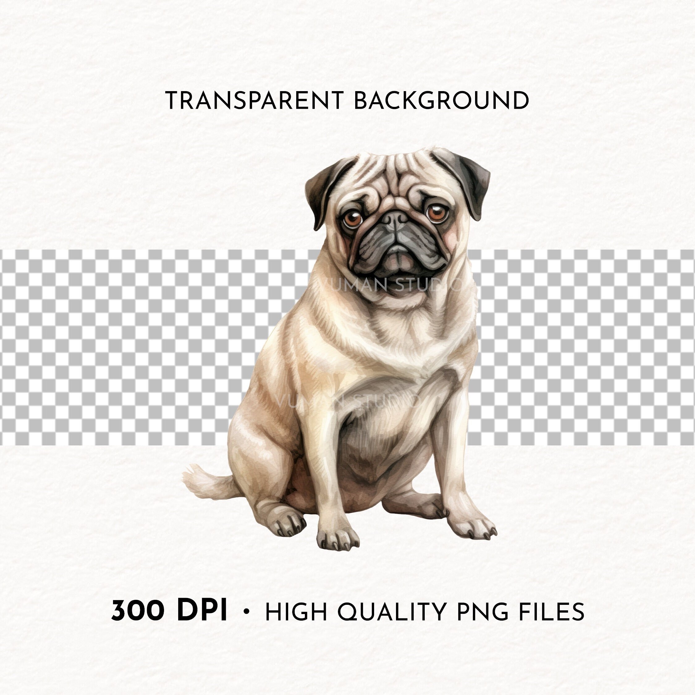 Pug Dog | Watercolor Clipart Set | Dog PNG | Animal Illustation | Free ...