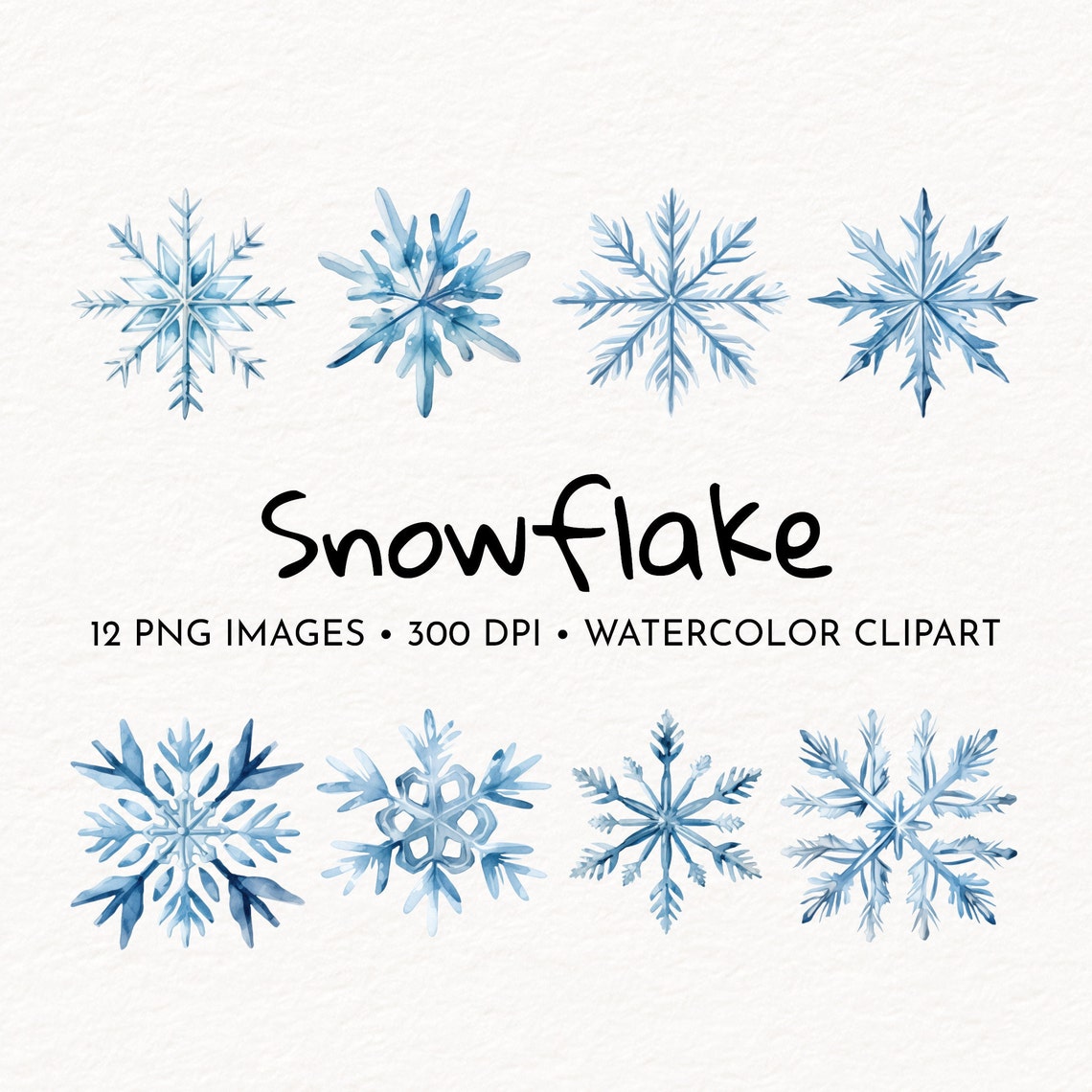 Snowflake | Watercolor Clipart Set | Decorative PNG |winter Illustation ...
