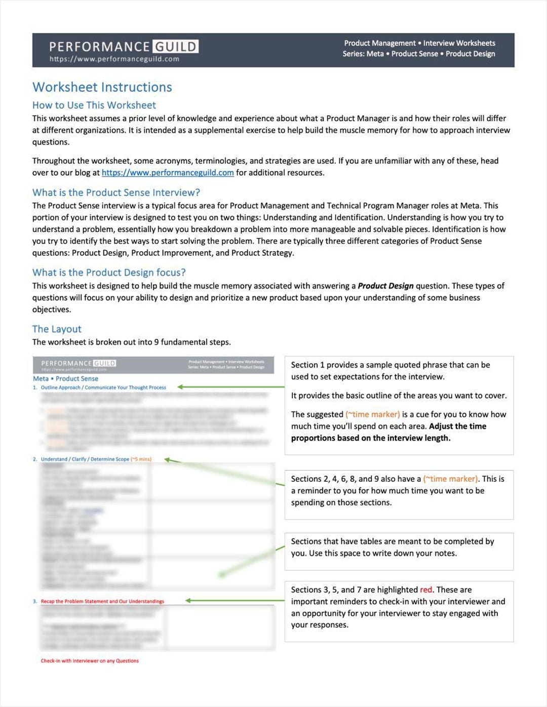 Product Management Interview Worksheet - Meta Product Sense - Product ...