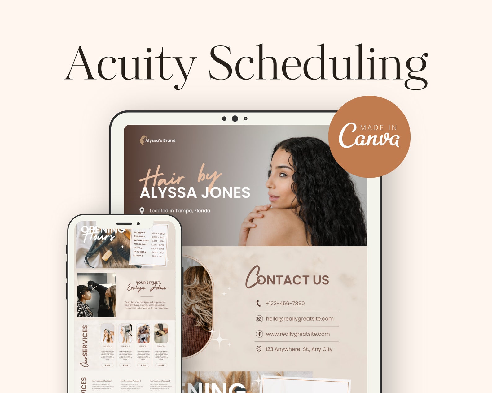 10 Editable Acuity Template, Acuity Scheduling Template, Hair Stylist ...