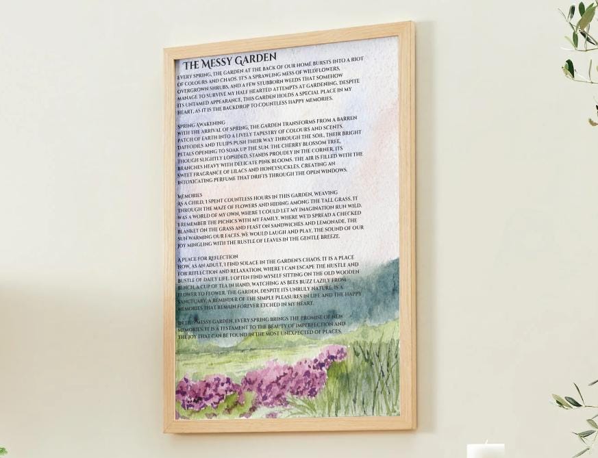 Garden Poem | Poem | Words | Wall Art - Digital Printable Sheet - SVG ...