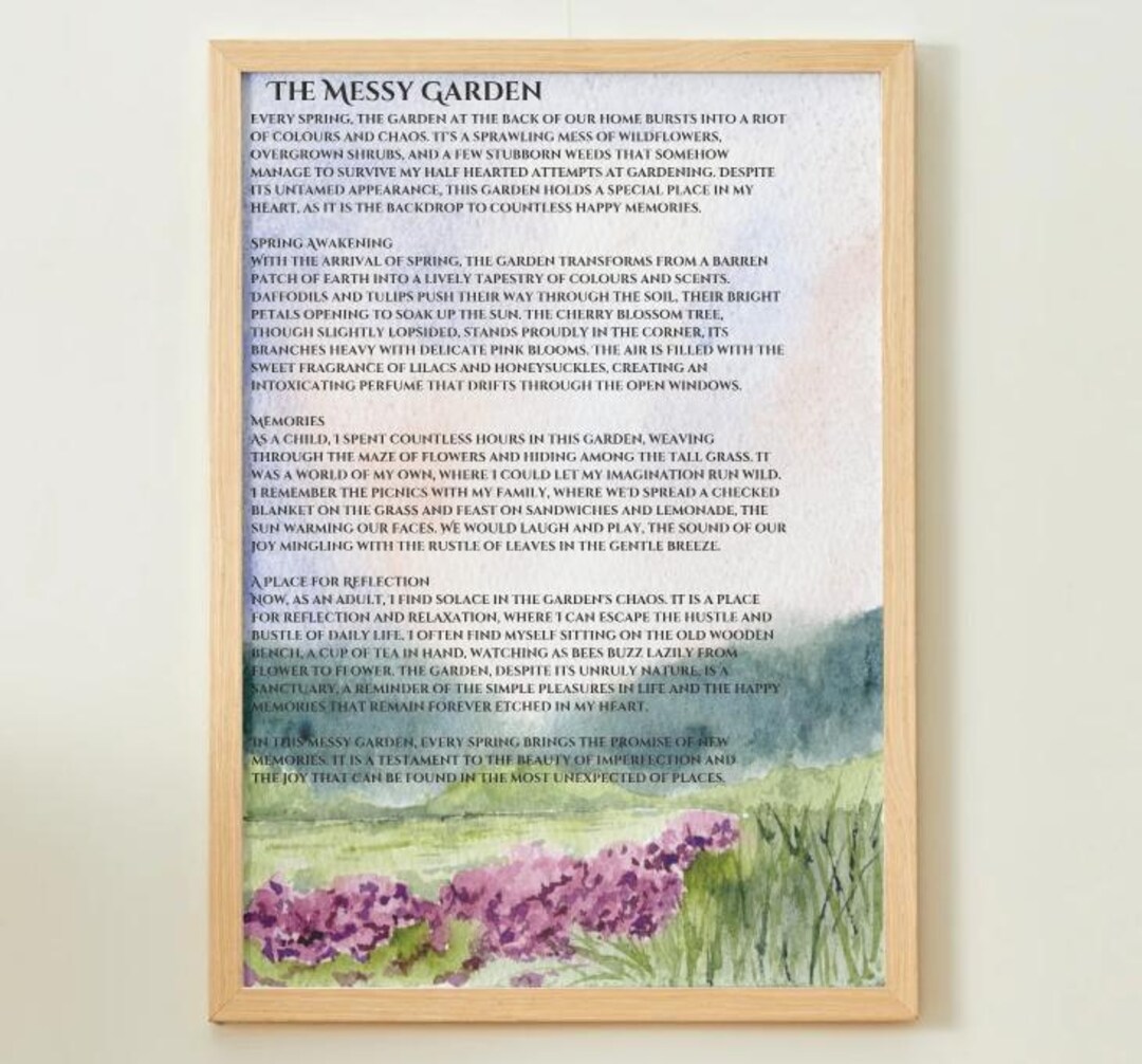 Garden Poem | Poem | Words | Wall Art - Digital Printable Sheet - SVG ...