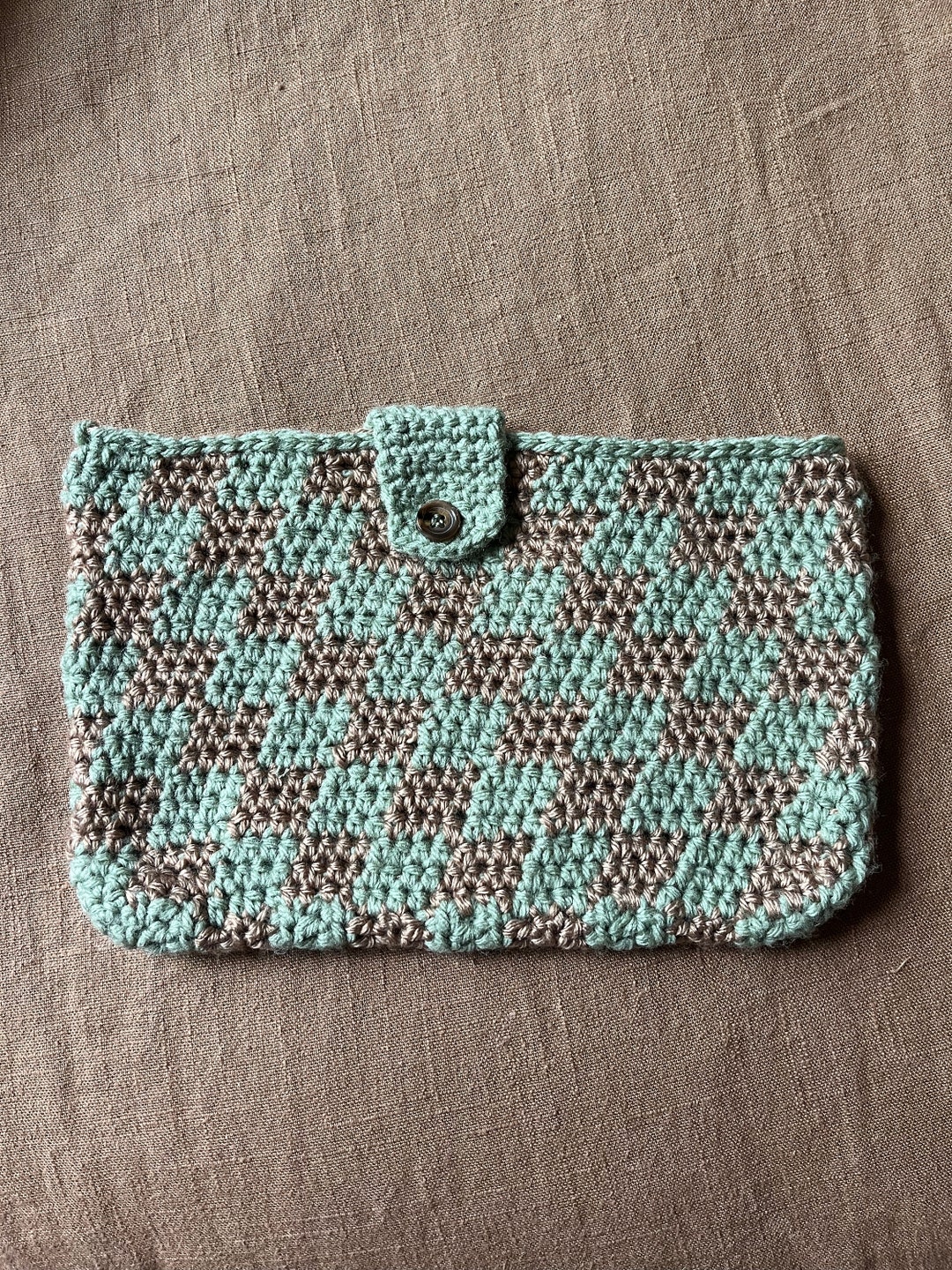 Crocheted Checker Book Sleeve - Etsy