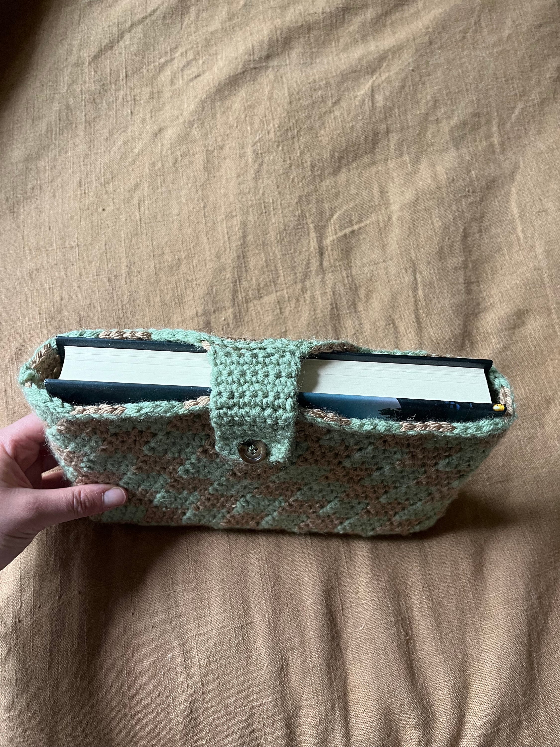 Crocheted Checker Book Sleeve - Etsy