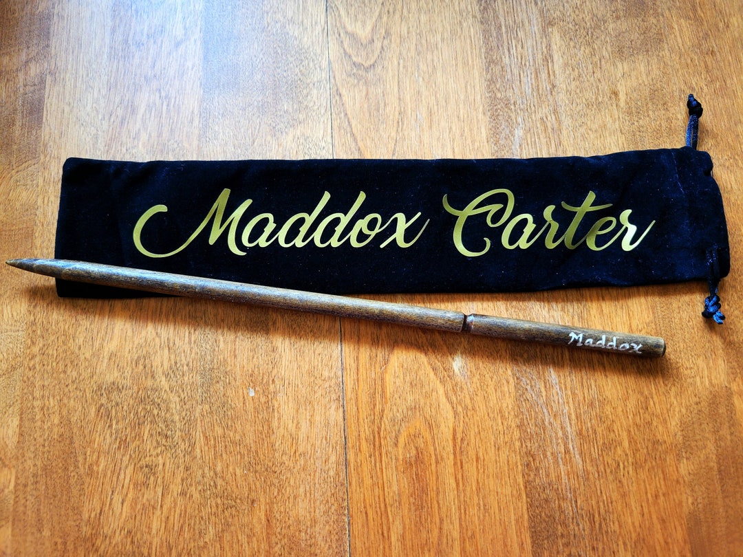 Custom Wooden Wand | Hand Crafted Personalized Wand | Velvet Pouch With ...