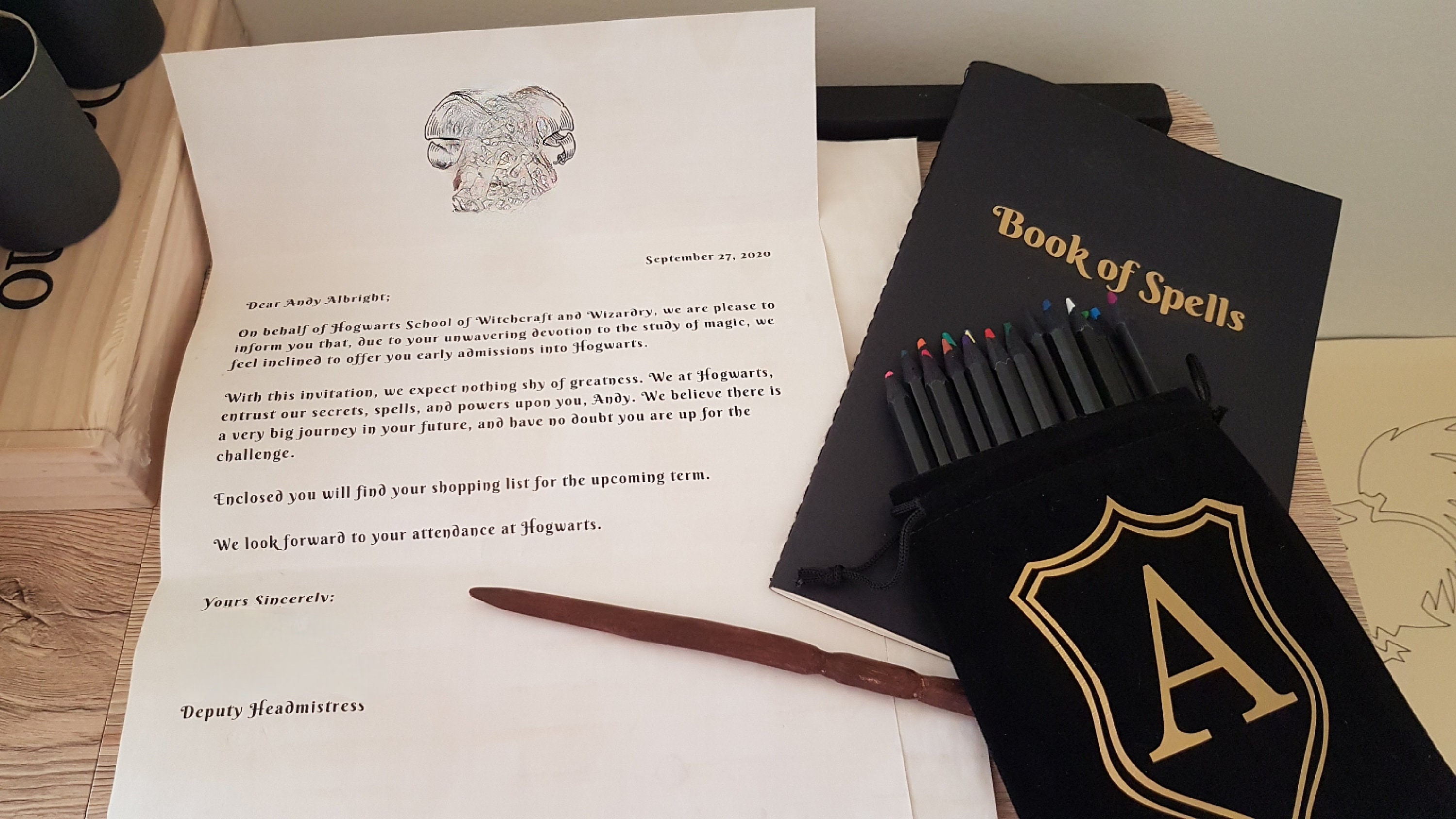 Personalized Magical Acceptance Letter Witch Wizard School Letter Train ...