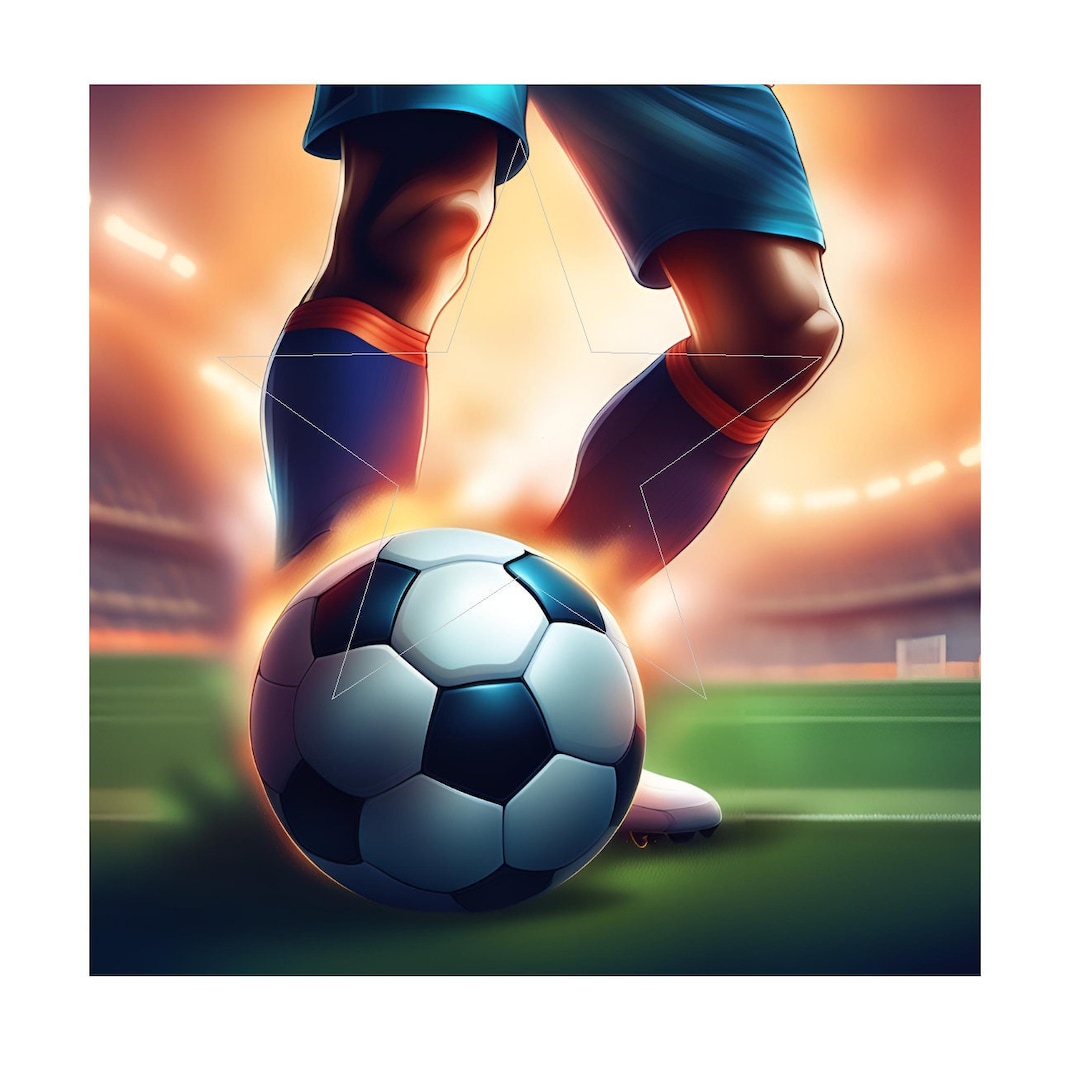 Soccer Ball and Footballer Legs, Special Football Illustration, Digital ...