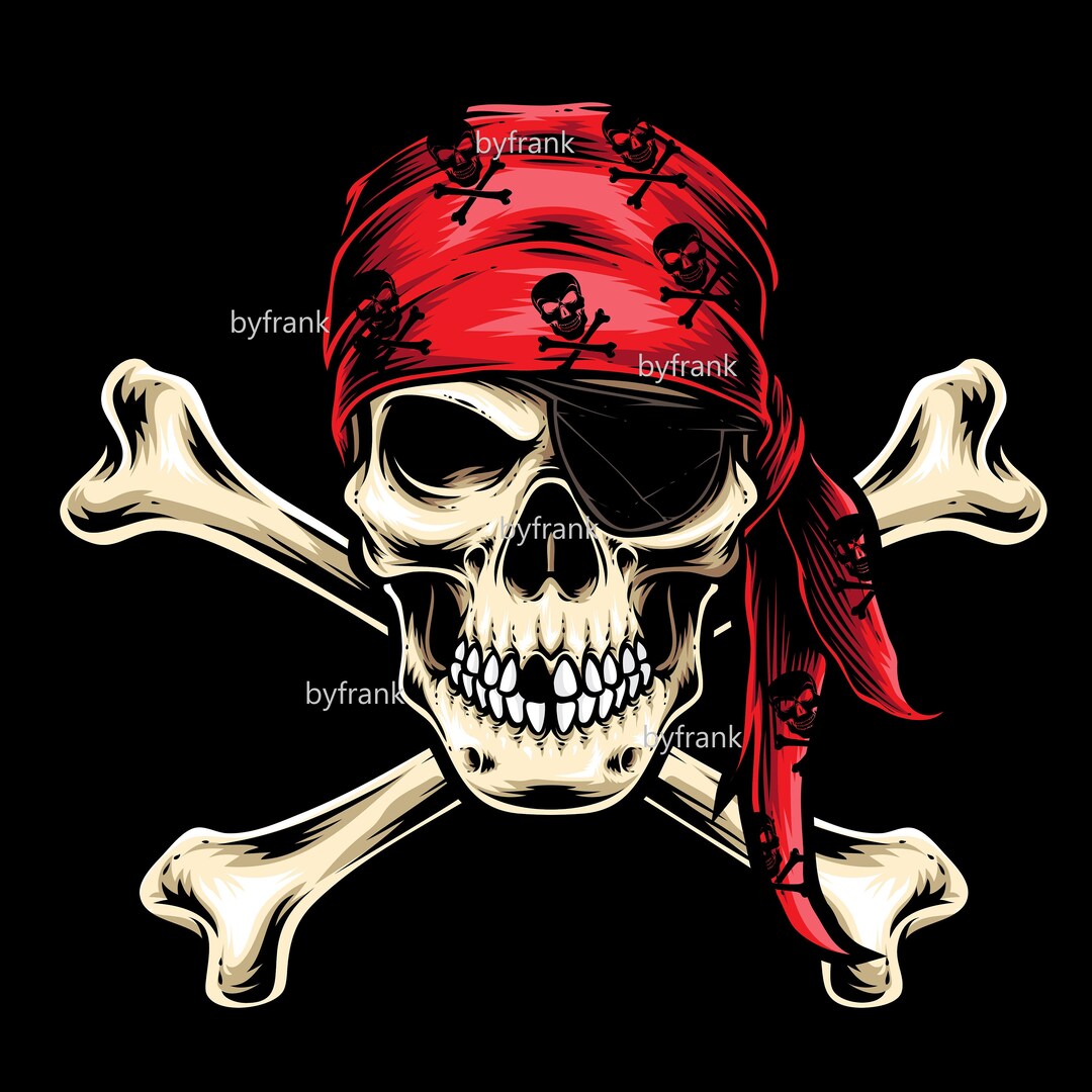 Pirate Skull Vector / Pirate Skull / Skull Vector / Digital Download ...