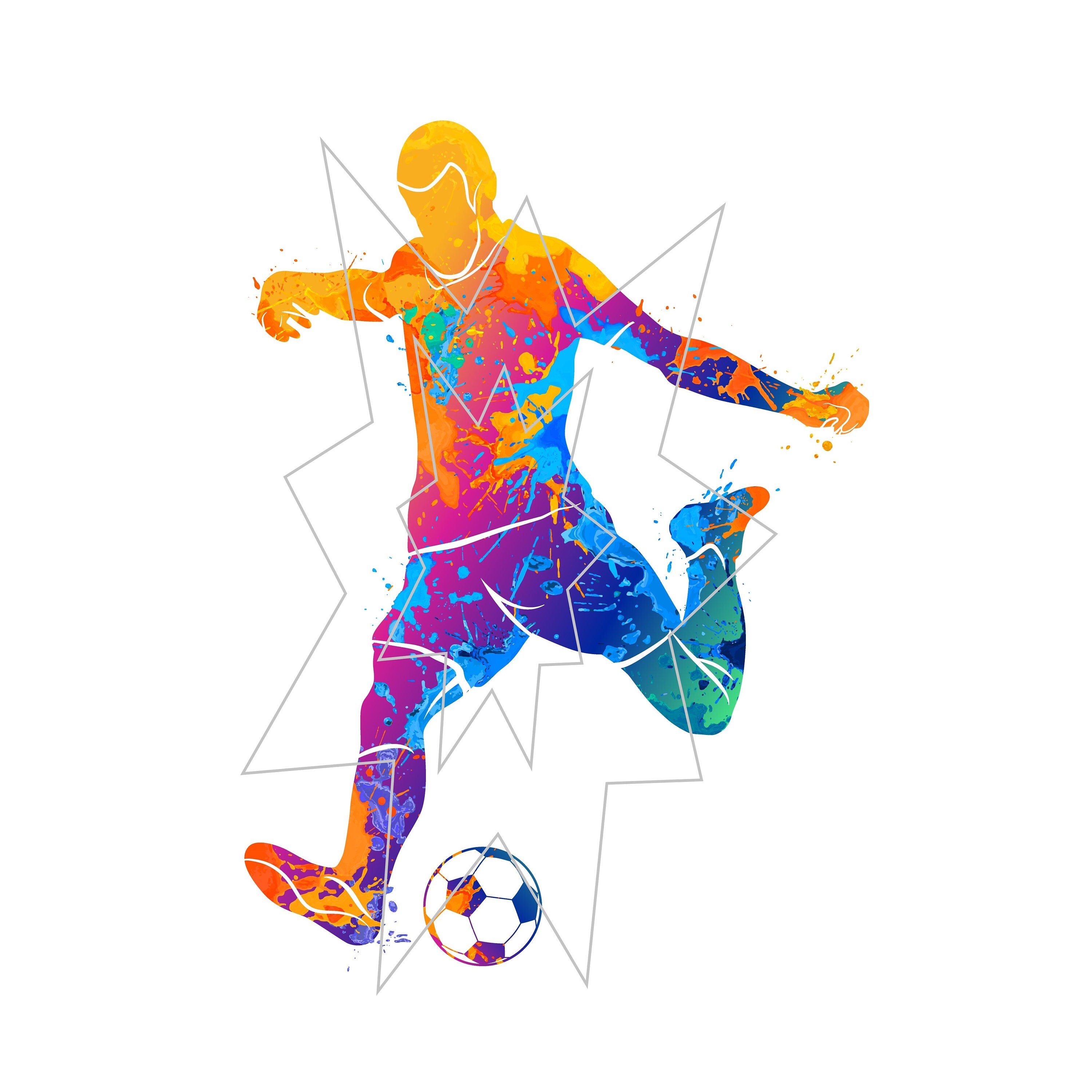 Soccer Player Vector / Vector Soccer Eps Jpg / Abstract Soccer - Etsy